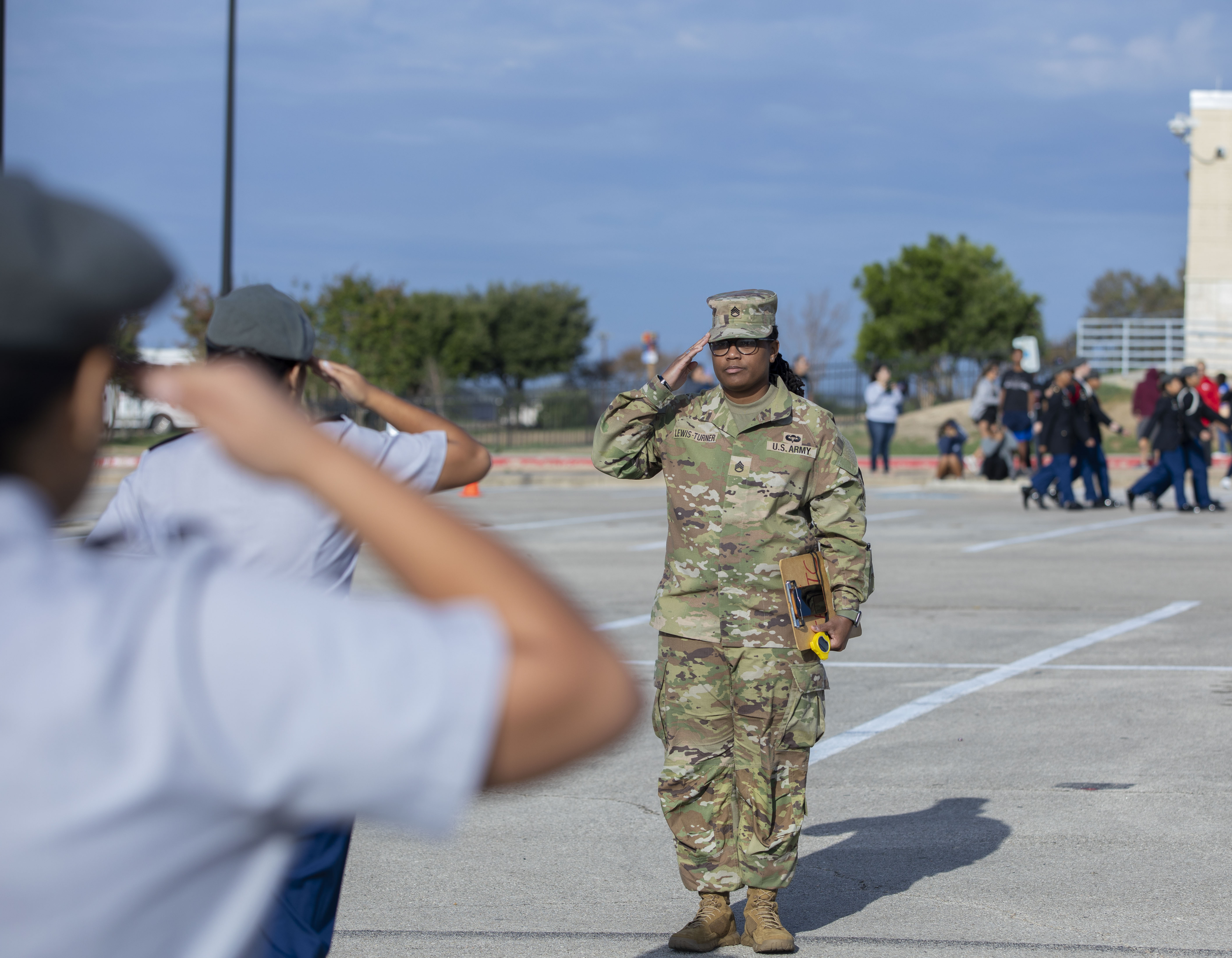 ARSOUTH, ARNORTH, and 410th CSB NCOs support local JROTC during drill ...