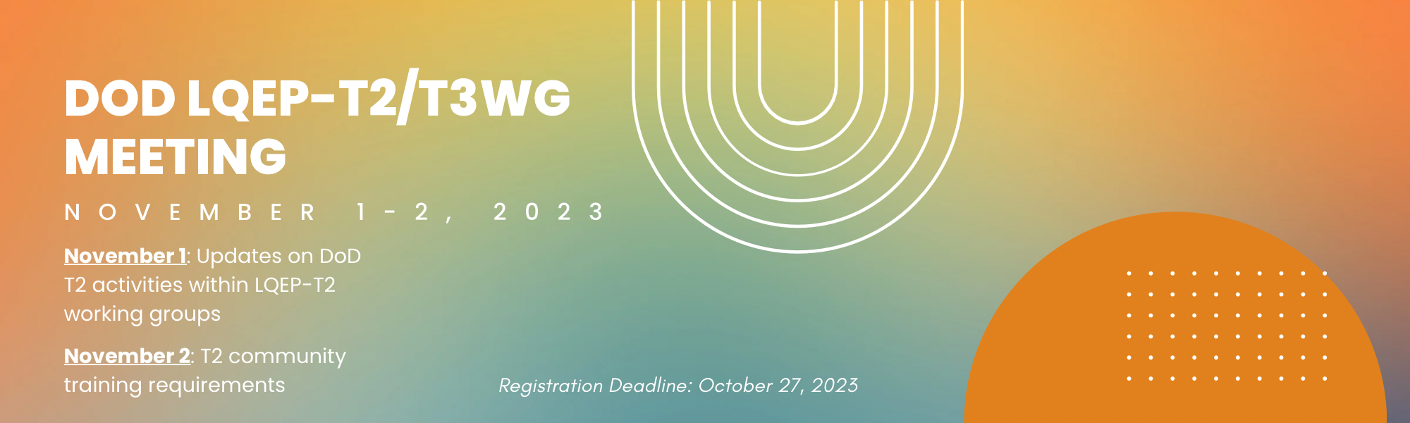 DoD LQEP-T2/T3WG Meeting