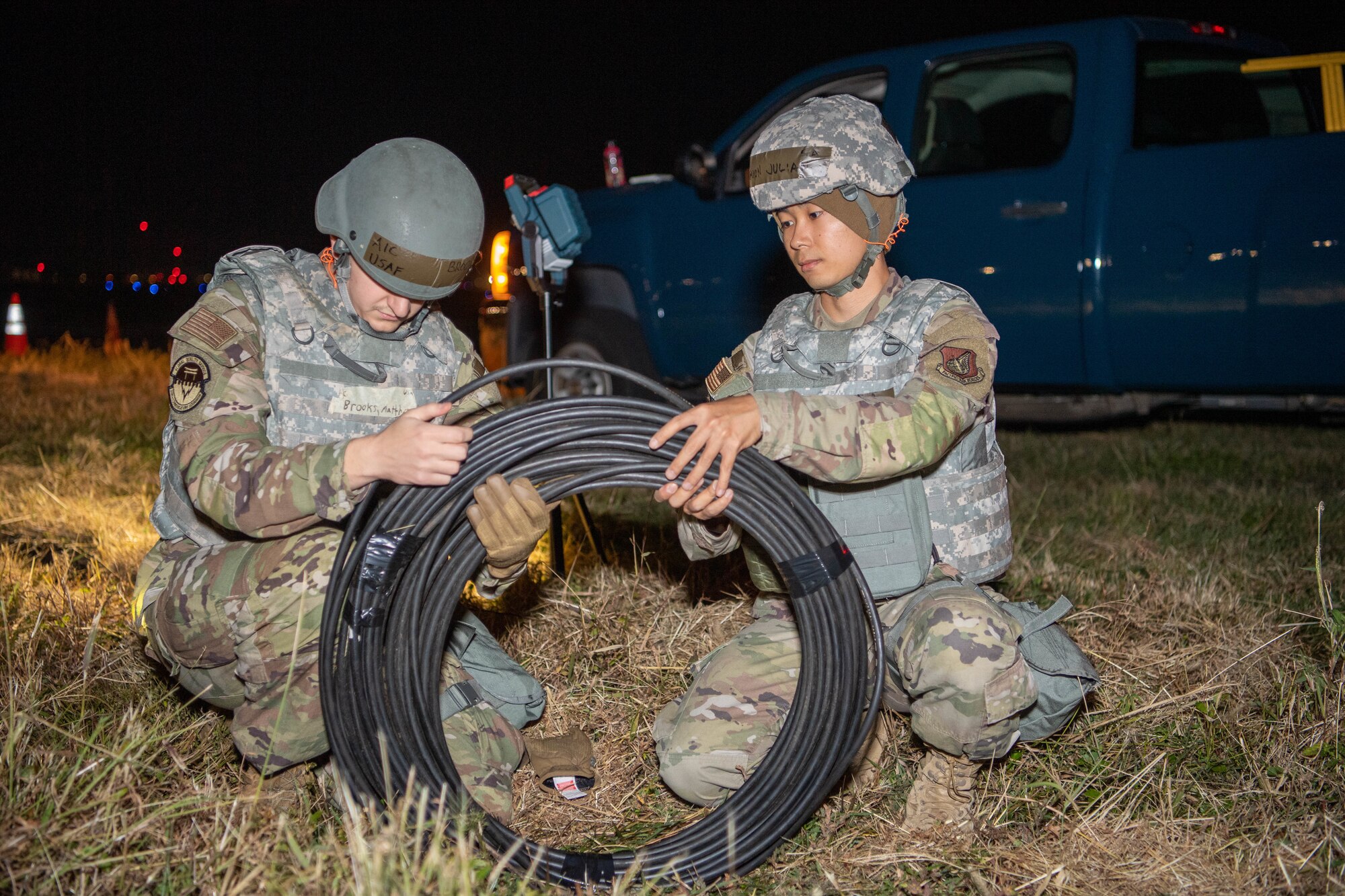 CS Airmen dig deep in cable trenching scenario > 5th Air Force ...