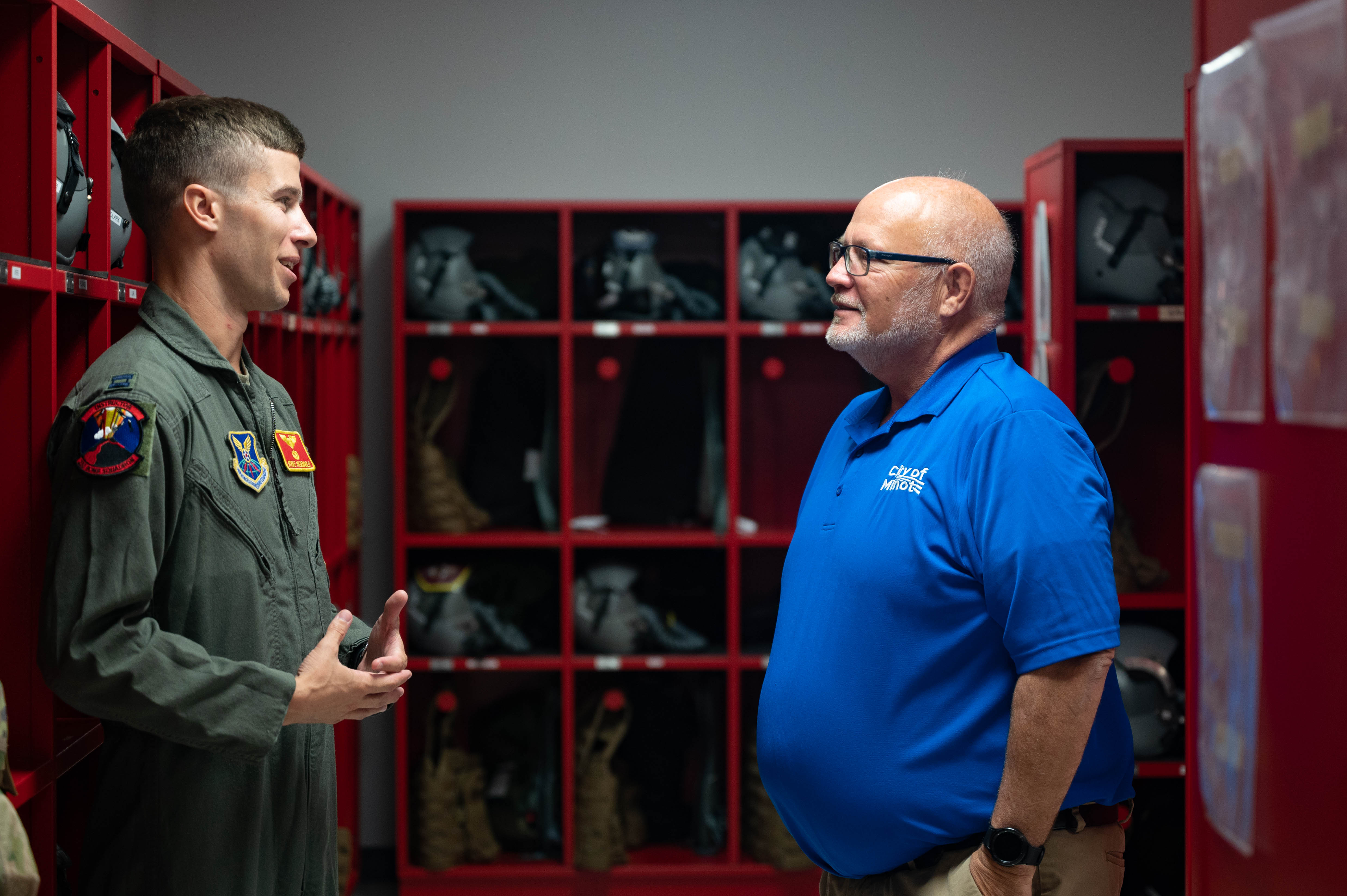 The Mayor of the City of Minot visits Minot AFB for an incentive flight