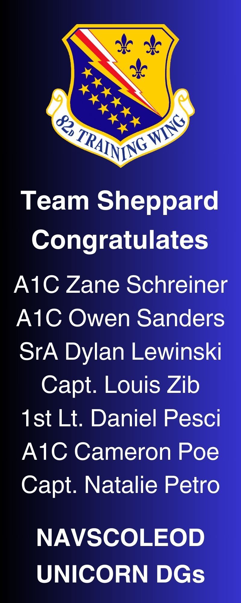 Sheppard alumni become unicorns at NAVSCOLEOD > Sheppard Air Force Base ...