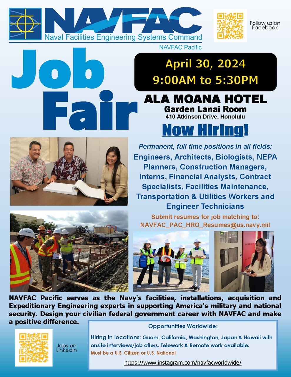 NAVFAC Pacific to Host Exclusive Job Fair > Naval Facilities ...