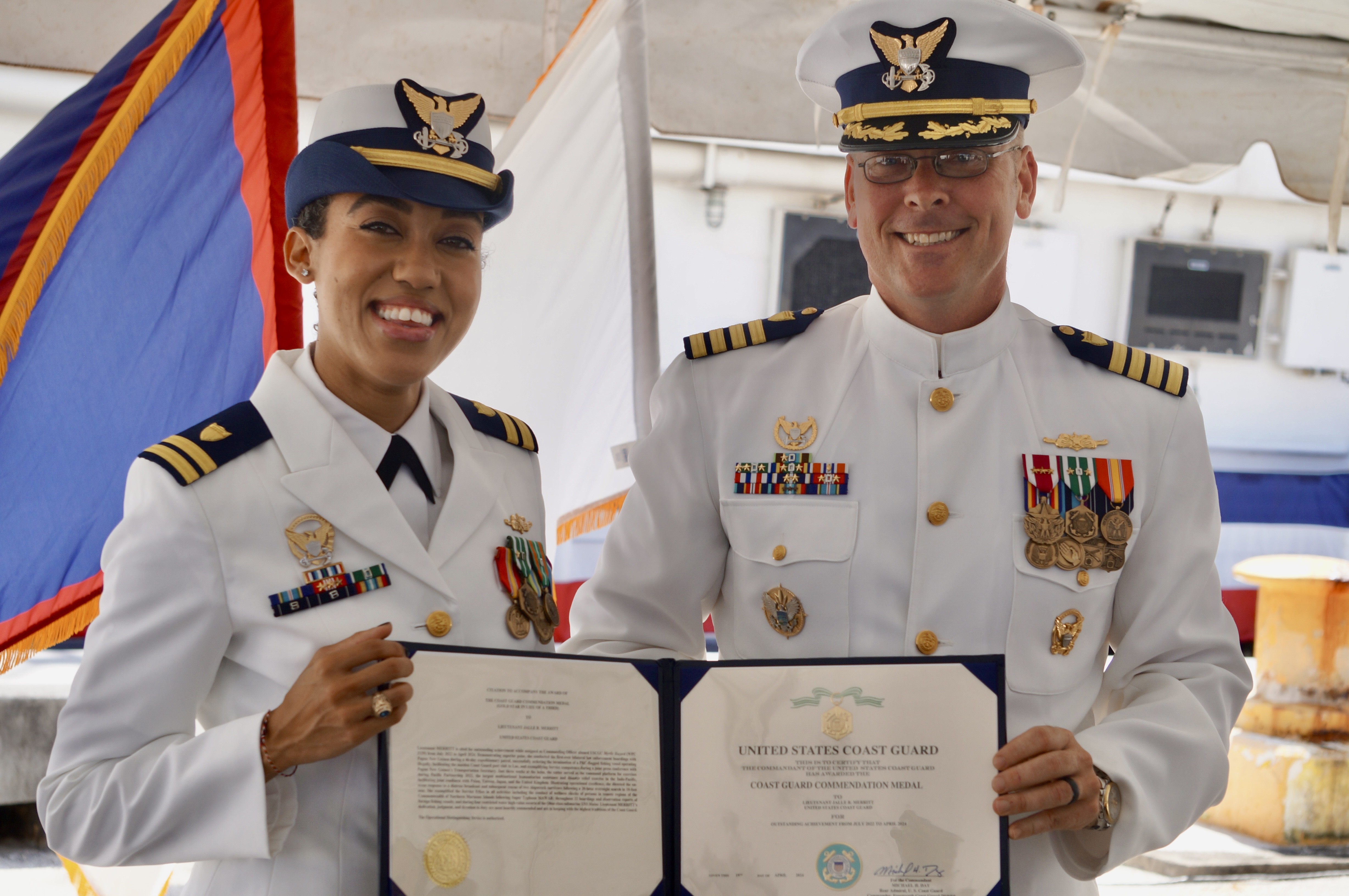 New commanding officer at helm of USCGC Myrtle Hazard (WPC 1139) in ...