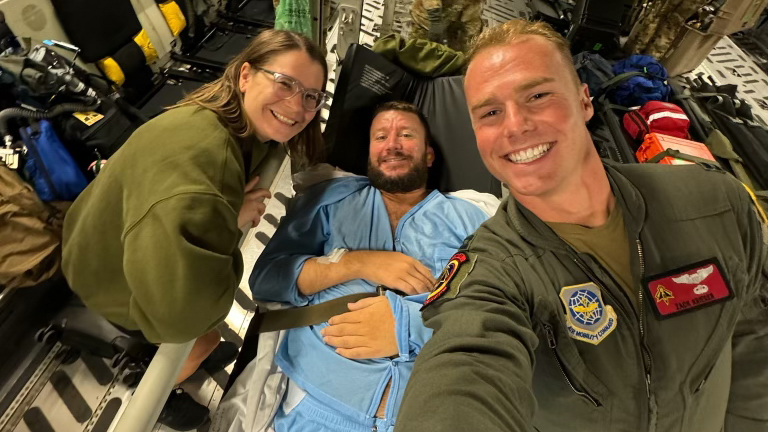 Air Force brother and Army sister deliver medical transport in joint ...