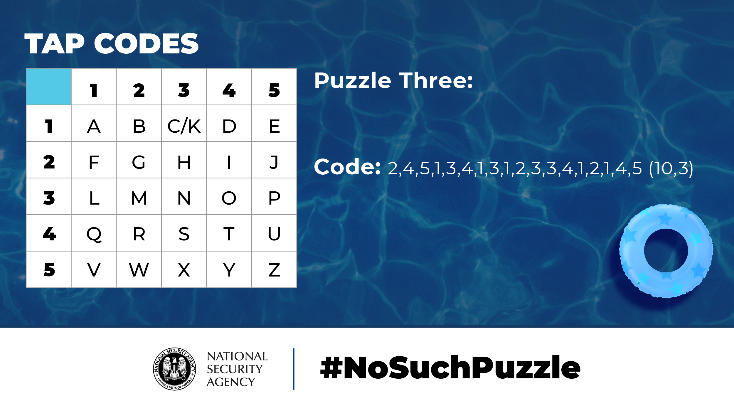 No Such Puzzle: Tap Codes Puzzle Three Graphic