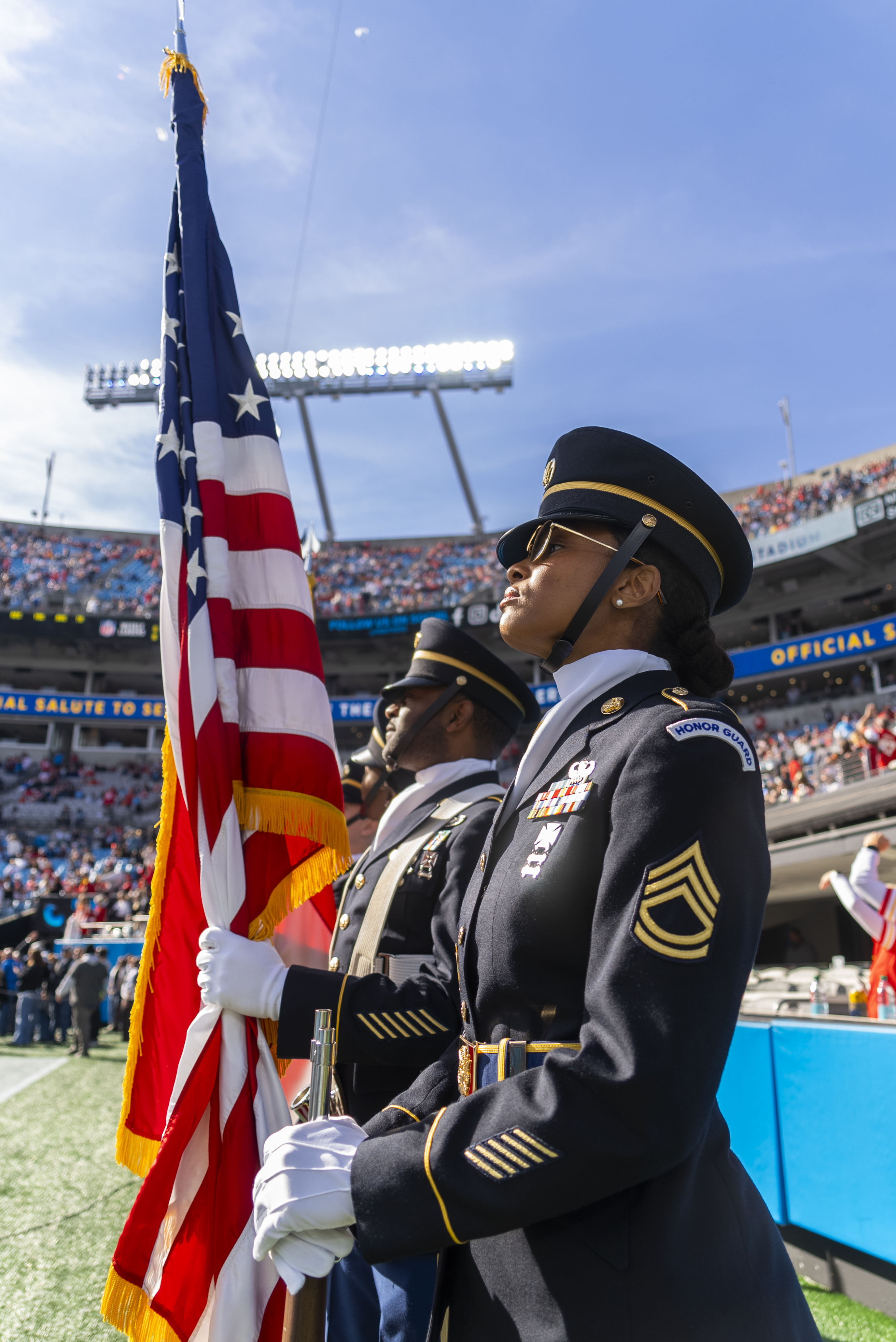 USARC Honor Guard represents during NFL Salute to Service game