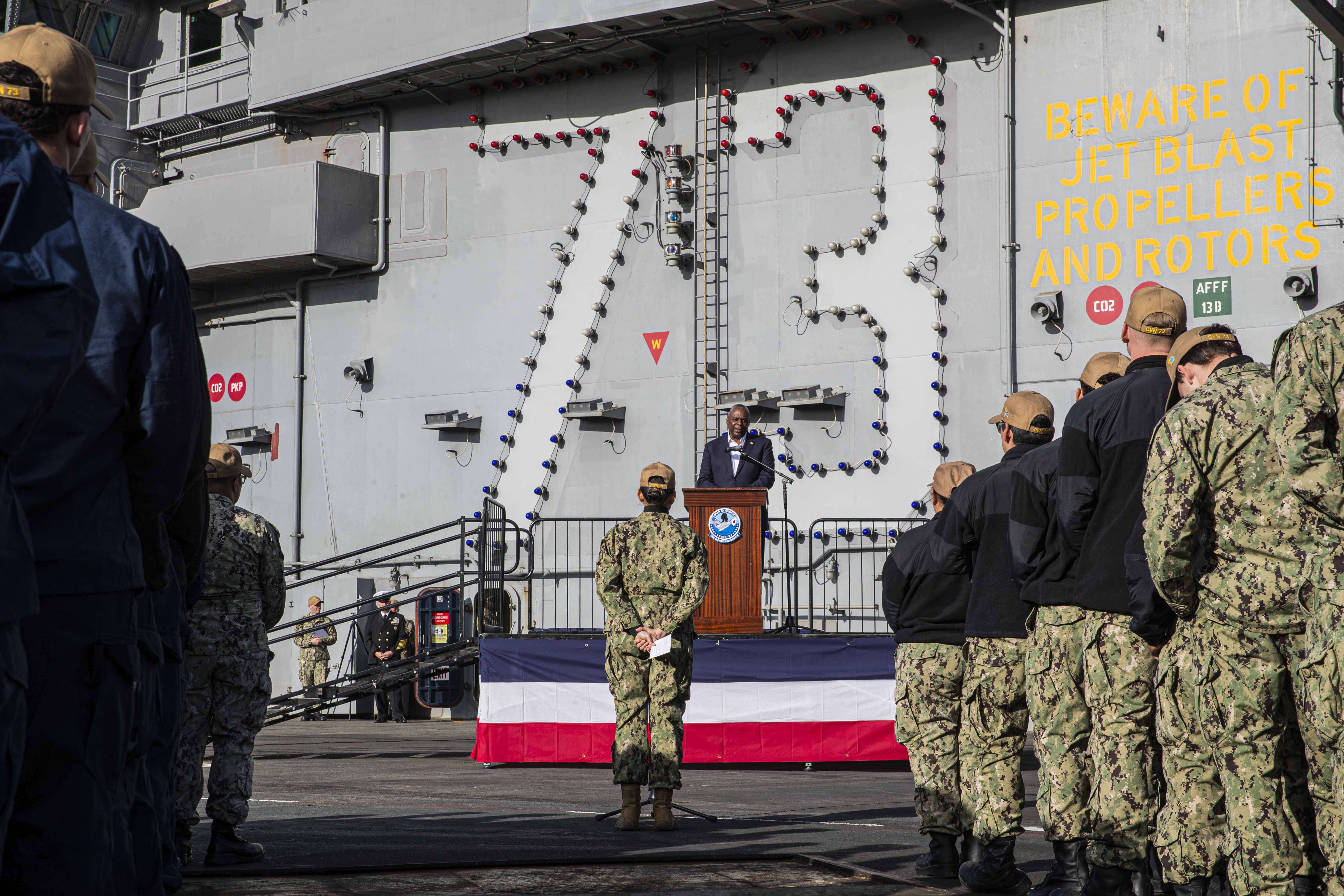 Austin Thanks Carrier Crew for Bringing Capability to Indo-Pacific ...