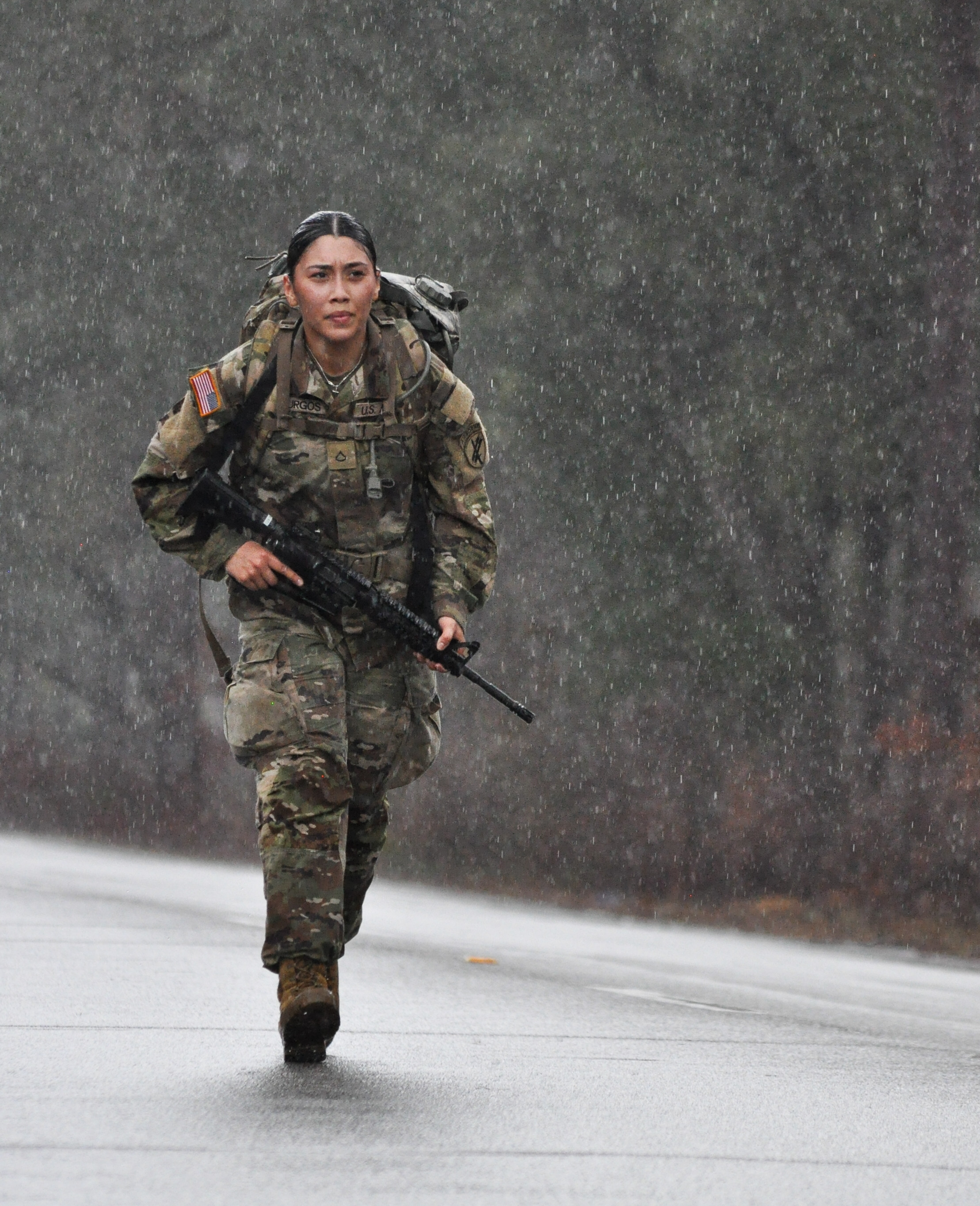 Pfc. Monica Burgos of the Army Reserve’s 303rd Information Battalion ...