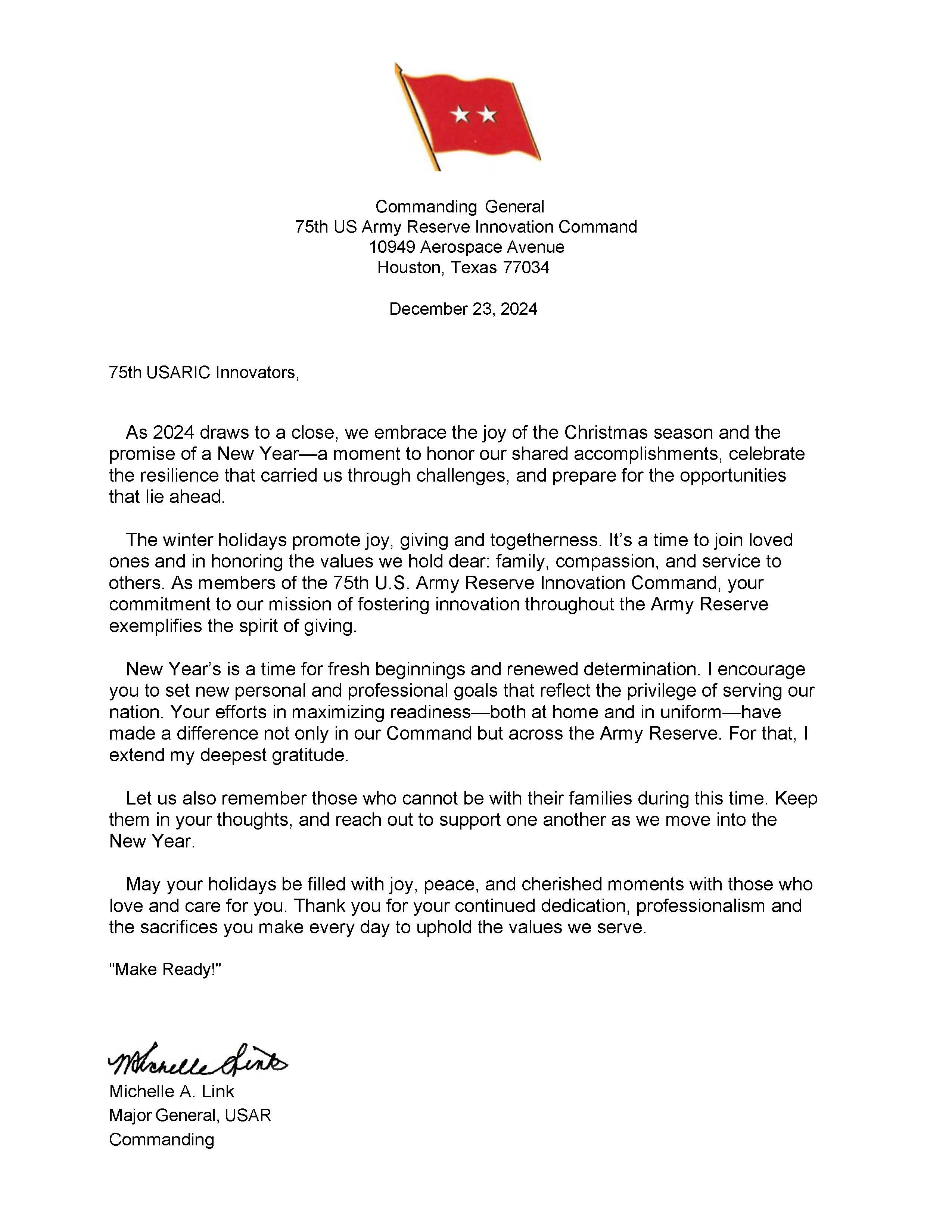 Happy Holidays from the 75th U.S. Army Reserve Innovation Command ...