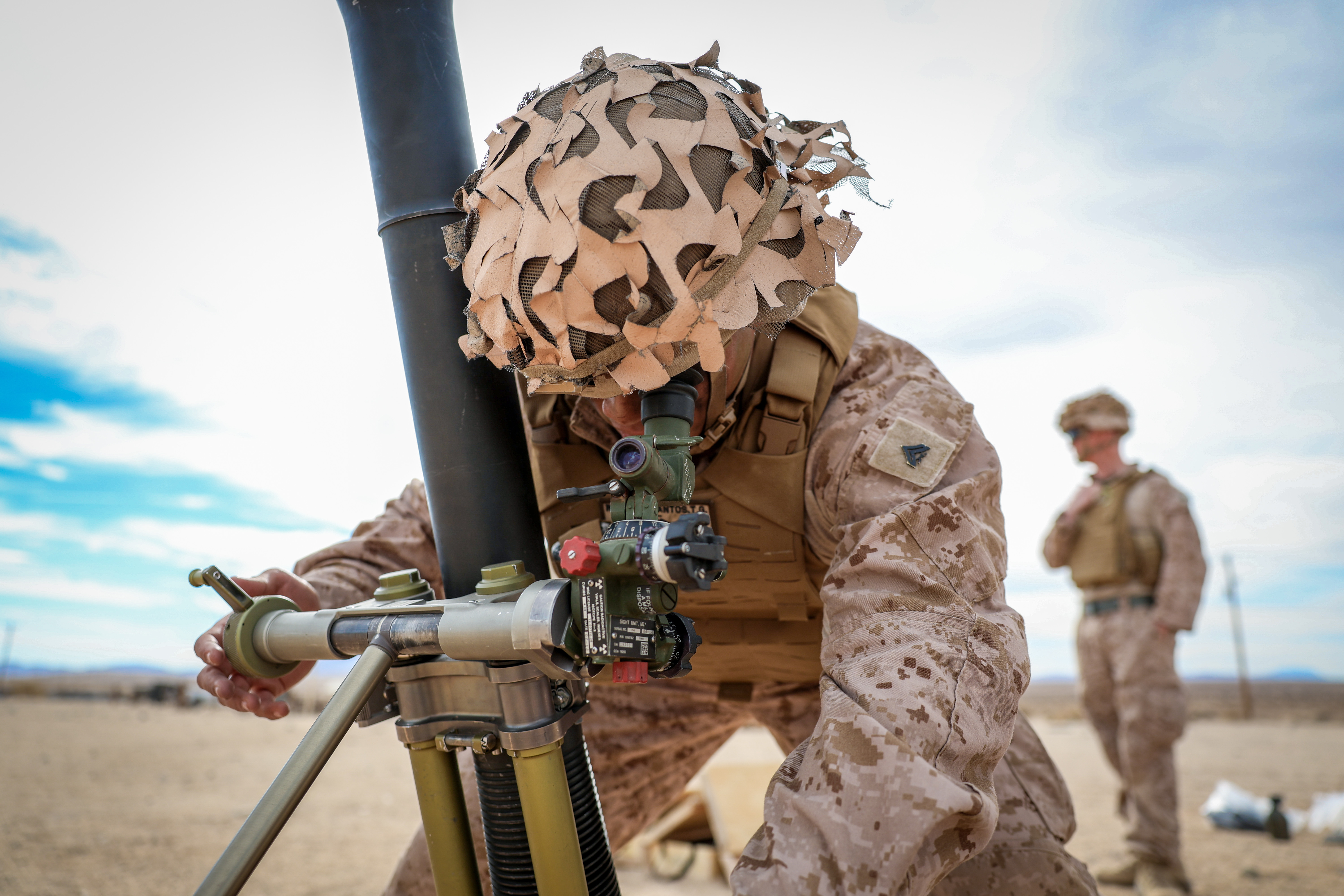 U.S. Marines with 2nd Battalion, 23rd Marine Regiment, fire mortars ...
