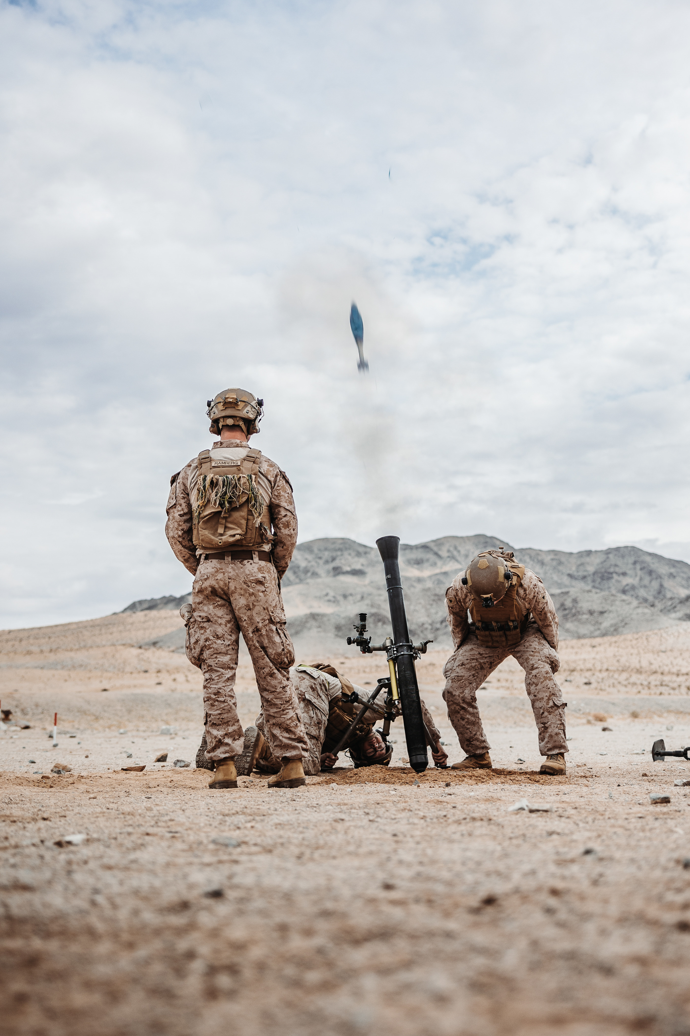 2/4 Marines and 3rd LAR conduct a Mortar range during an Integrated ...