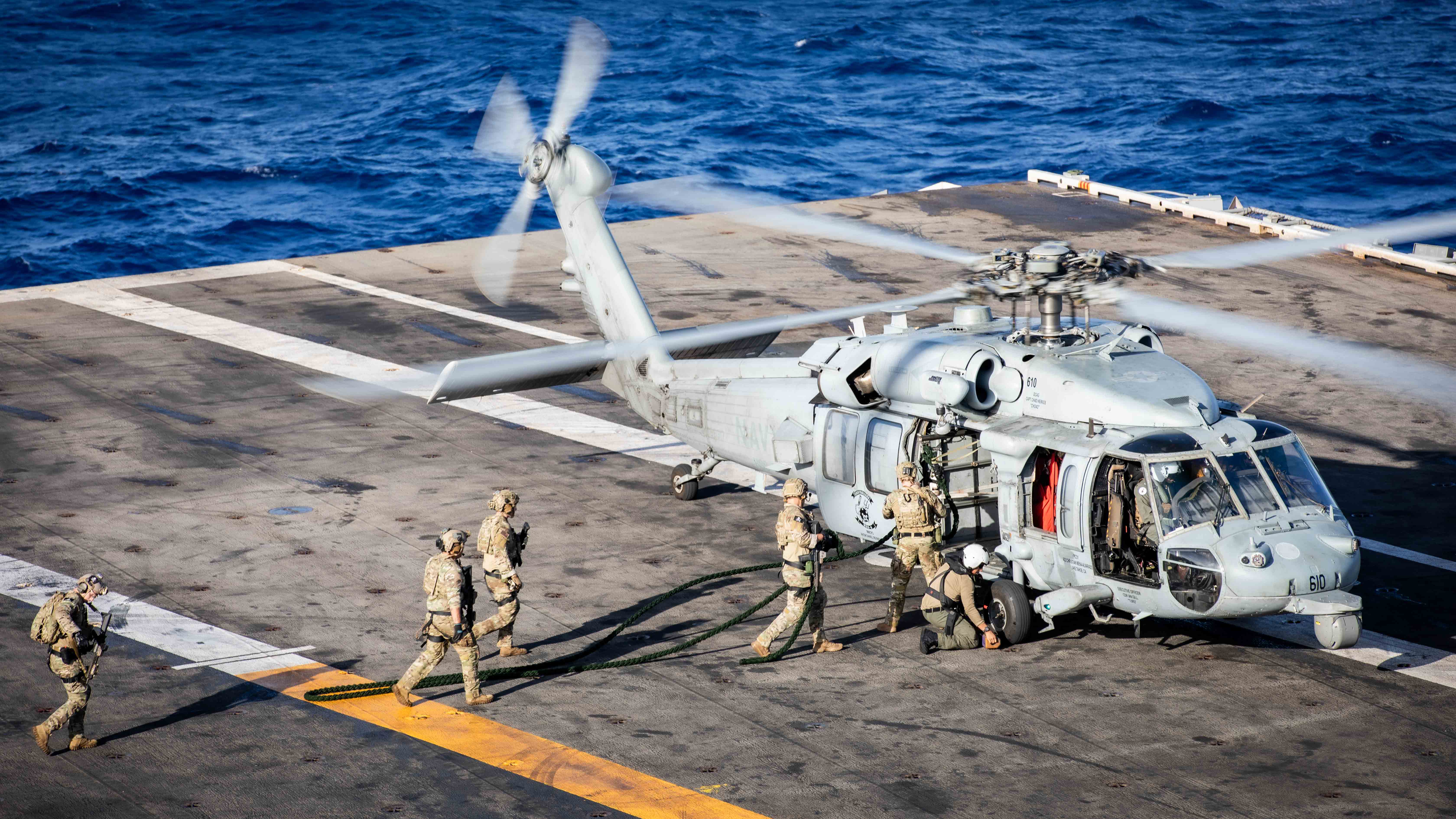 Theodore Roosevelt (CVN 71) EOD Fast Rope Exercise