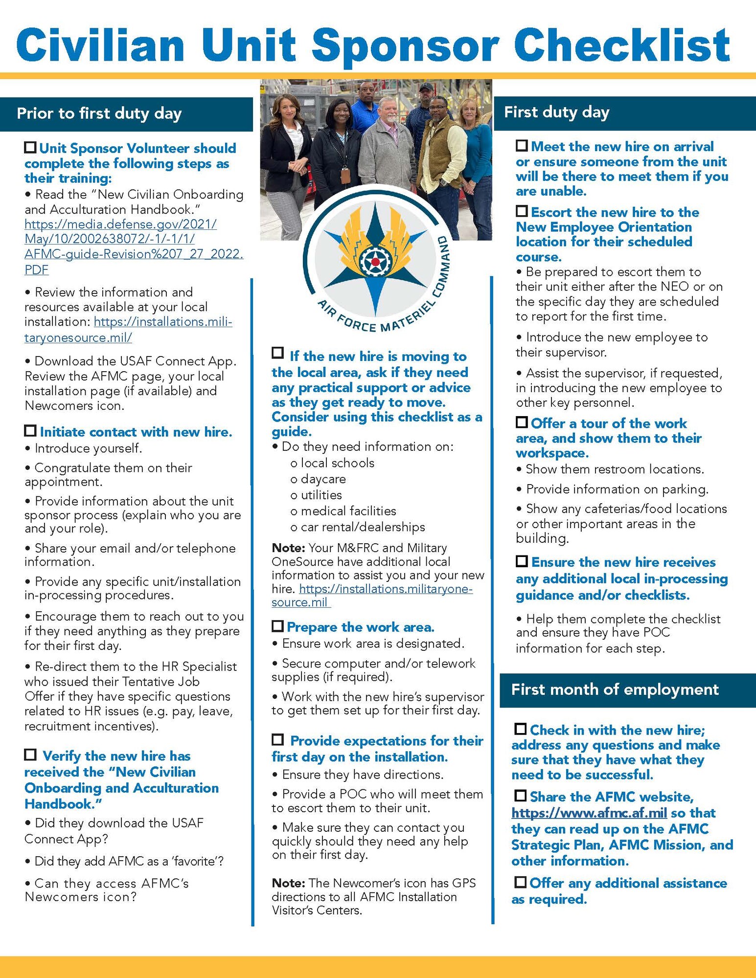 AFMC Sponsorship Program supports uniformed, civilian Airmen > Air ...