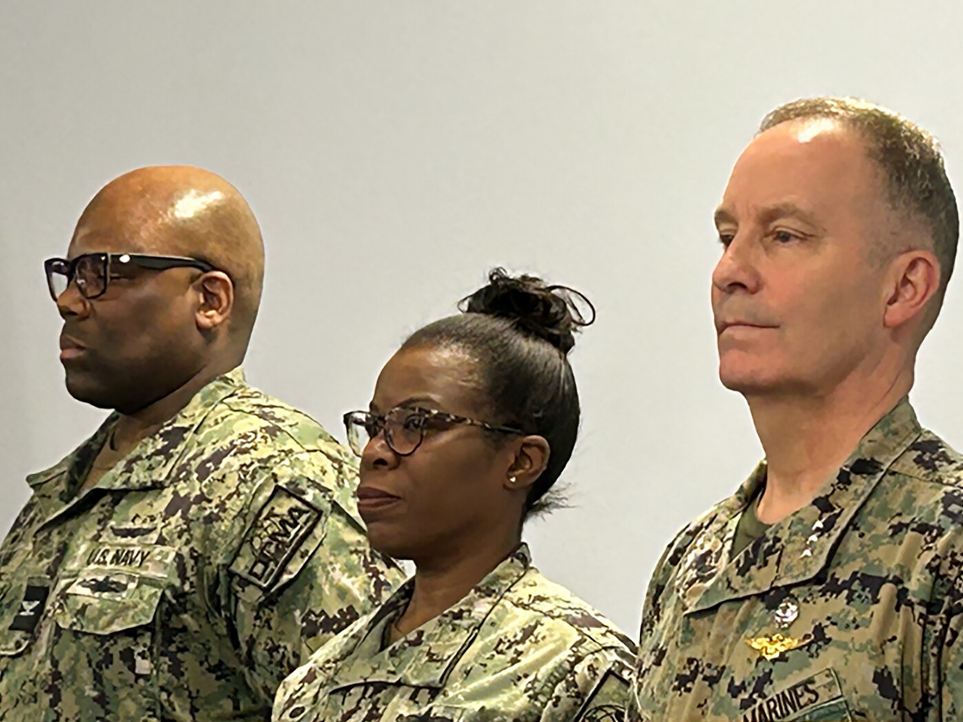 Navy Capt. La-Hesh Graham, DCMA Northeast commander, Navy Capt. Nicola ...