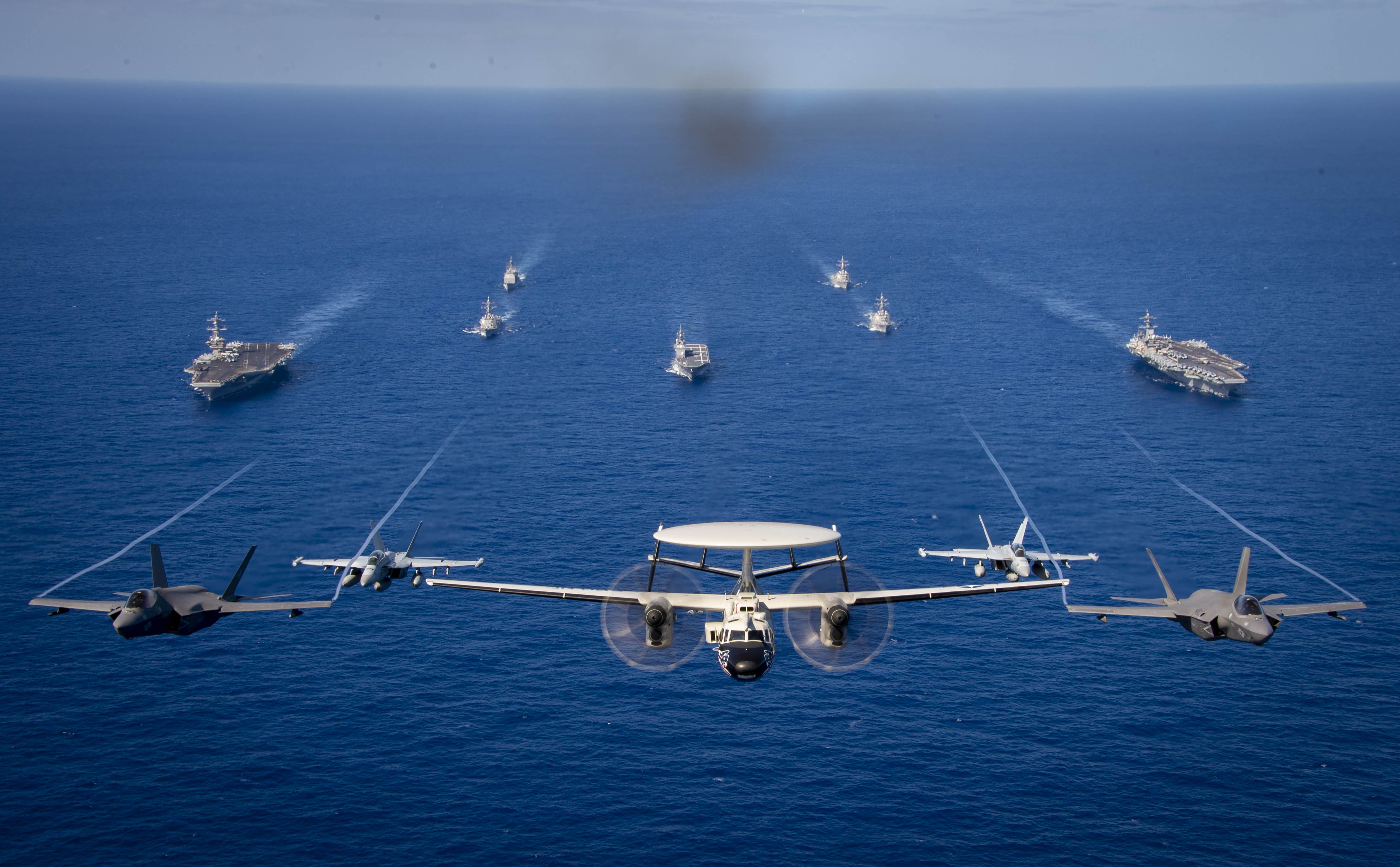 Two U.S. Navy carriers join Japan destroyer on Multi-Large Deck Event ...