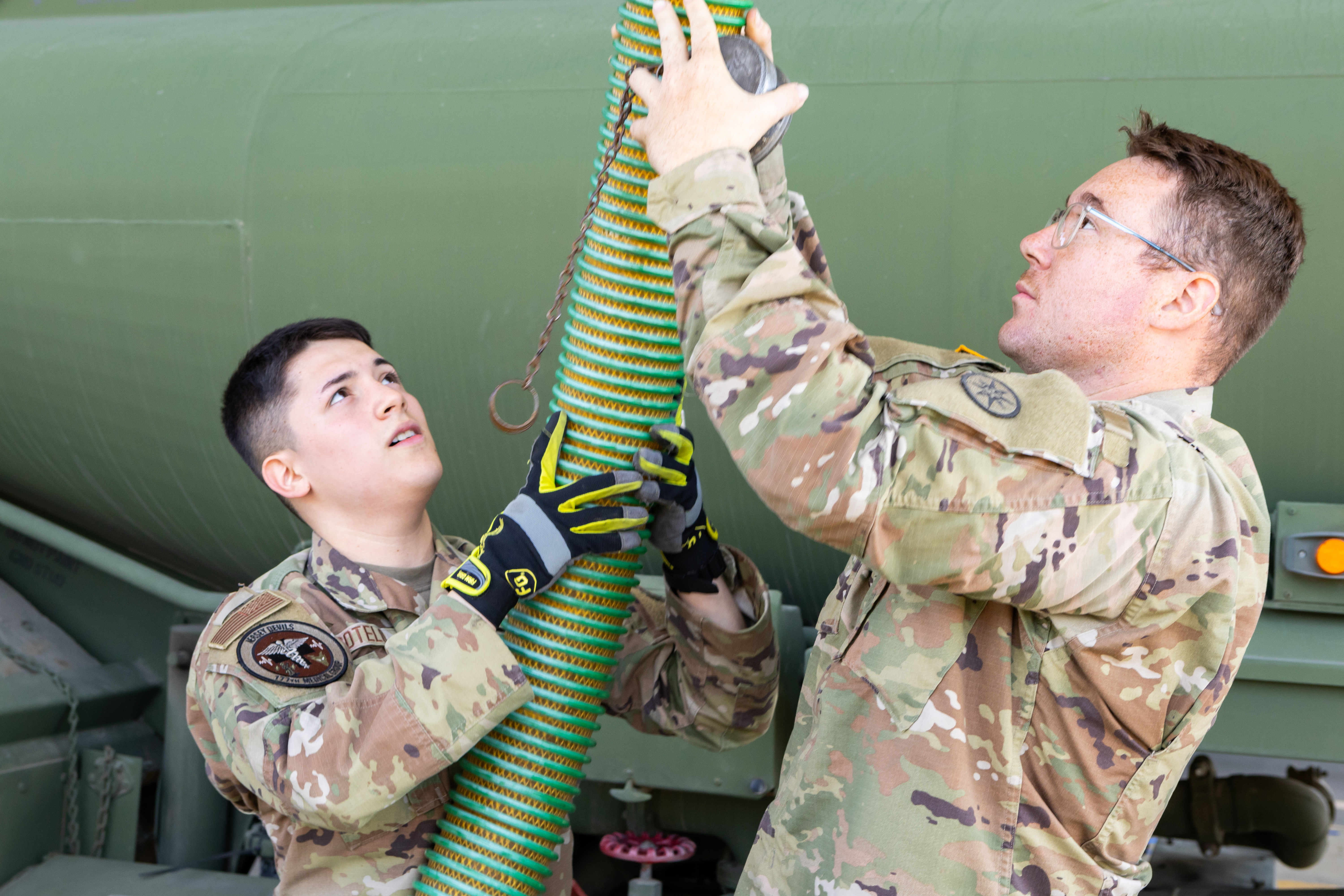 177th Multi-Capable Airmen aid POL in downloading U.S. Army tank ...