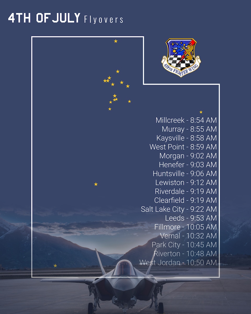 419th Fighter Wing Fourth of July flyover times and targets released ...