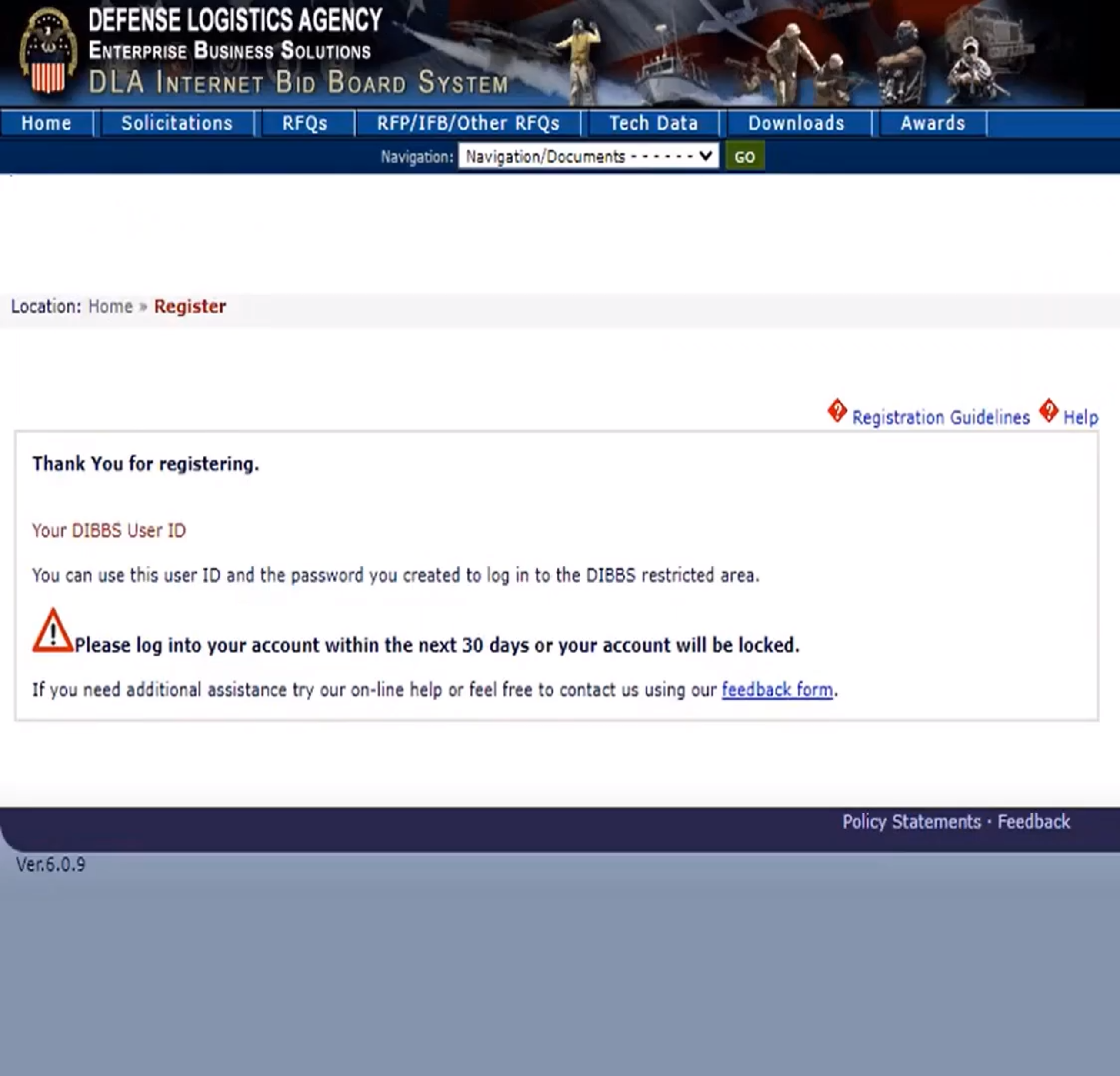 DIBBS Registration Process