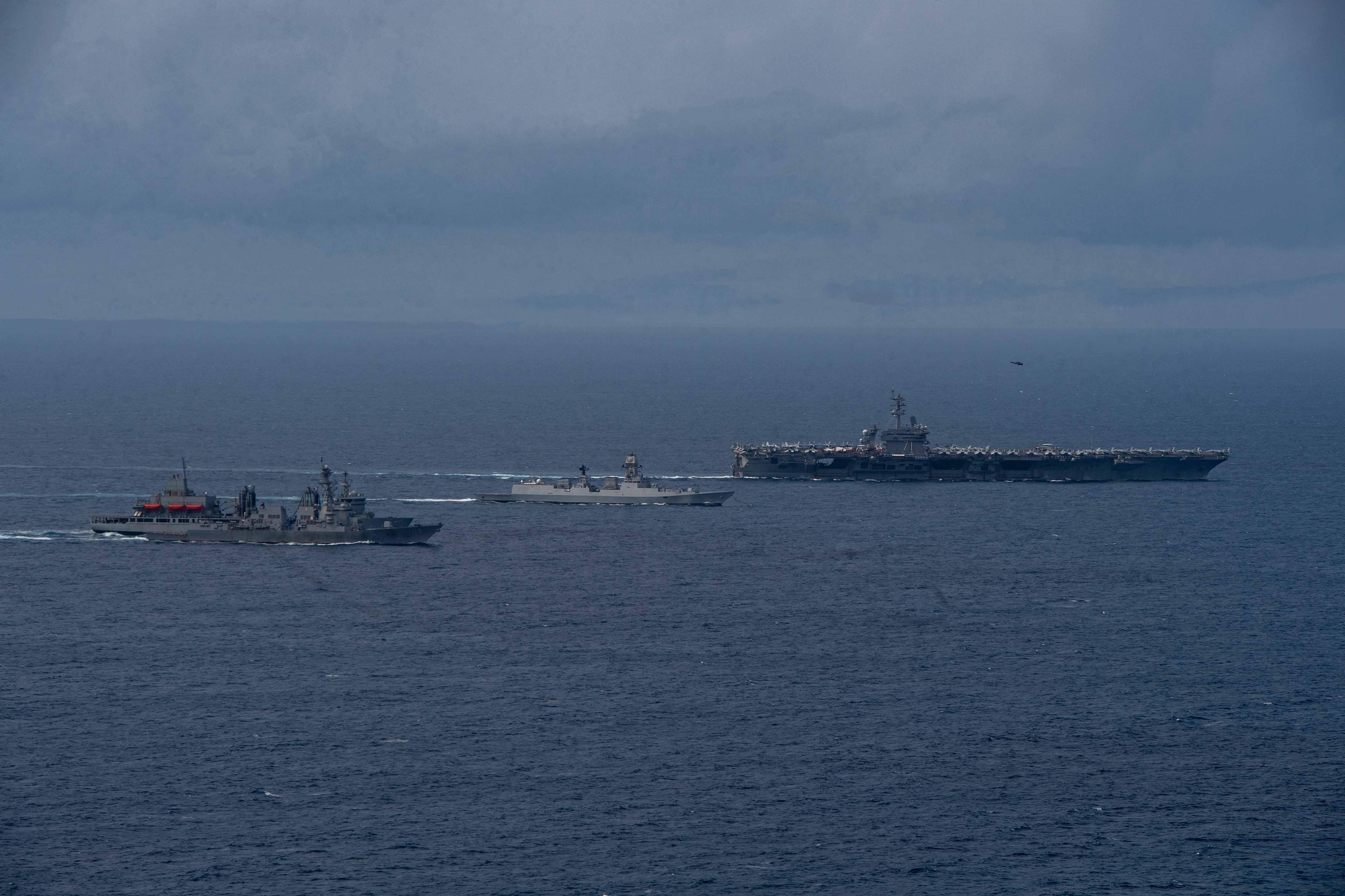 The Theodore Roosevelt Carrier Strike Group Conducts Joint Maritime Activity with Indian Forces ...
