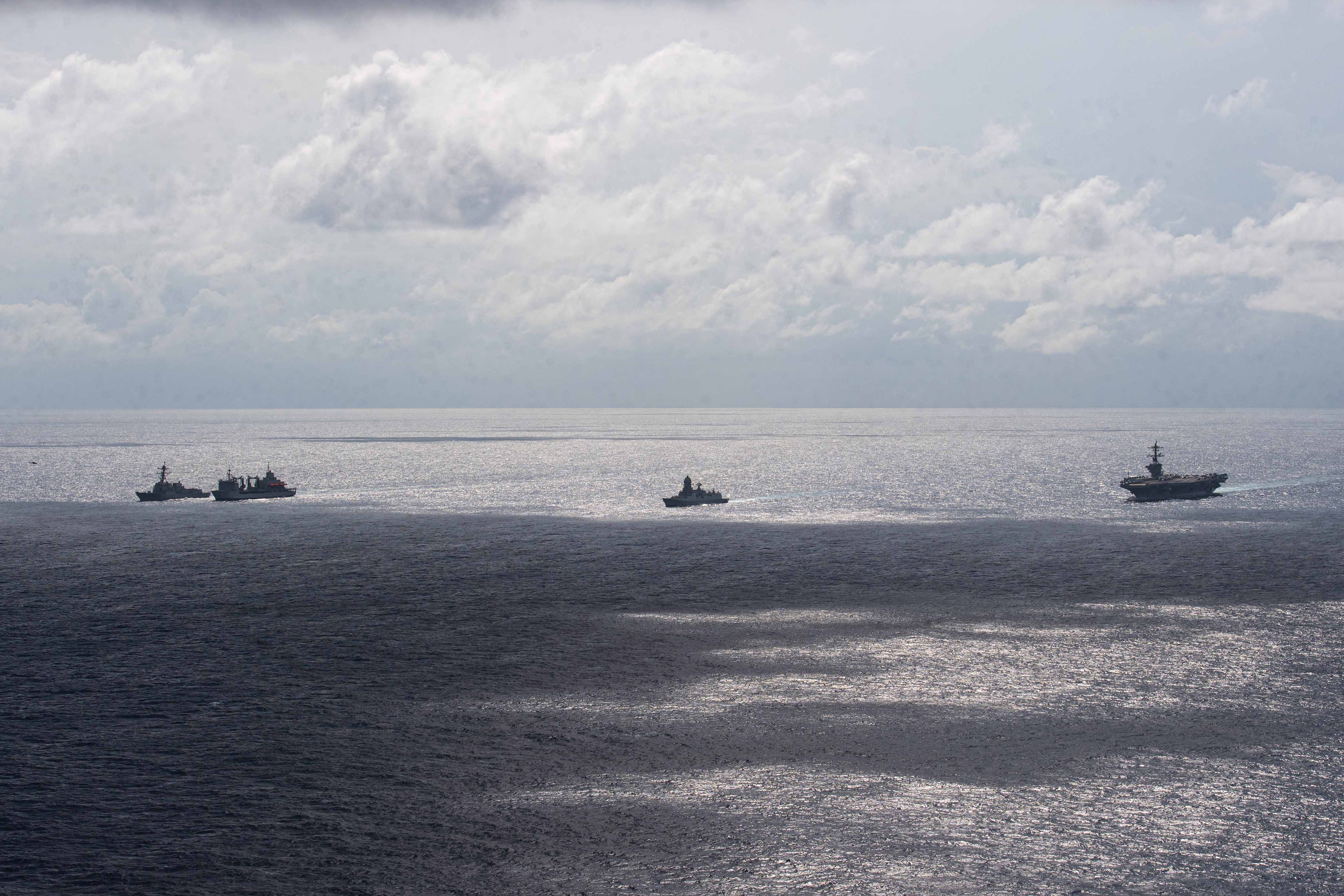 The Theodore Roosevelt Carrier Strike Group Conducts Joint Maritime Activity with Indian Forces ...