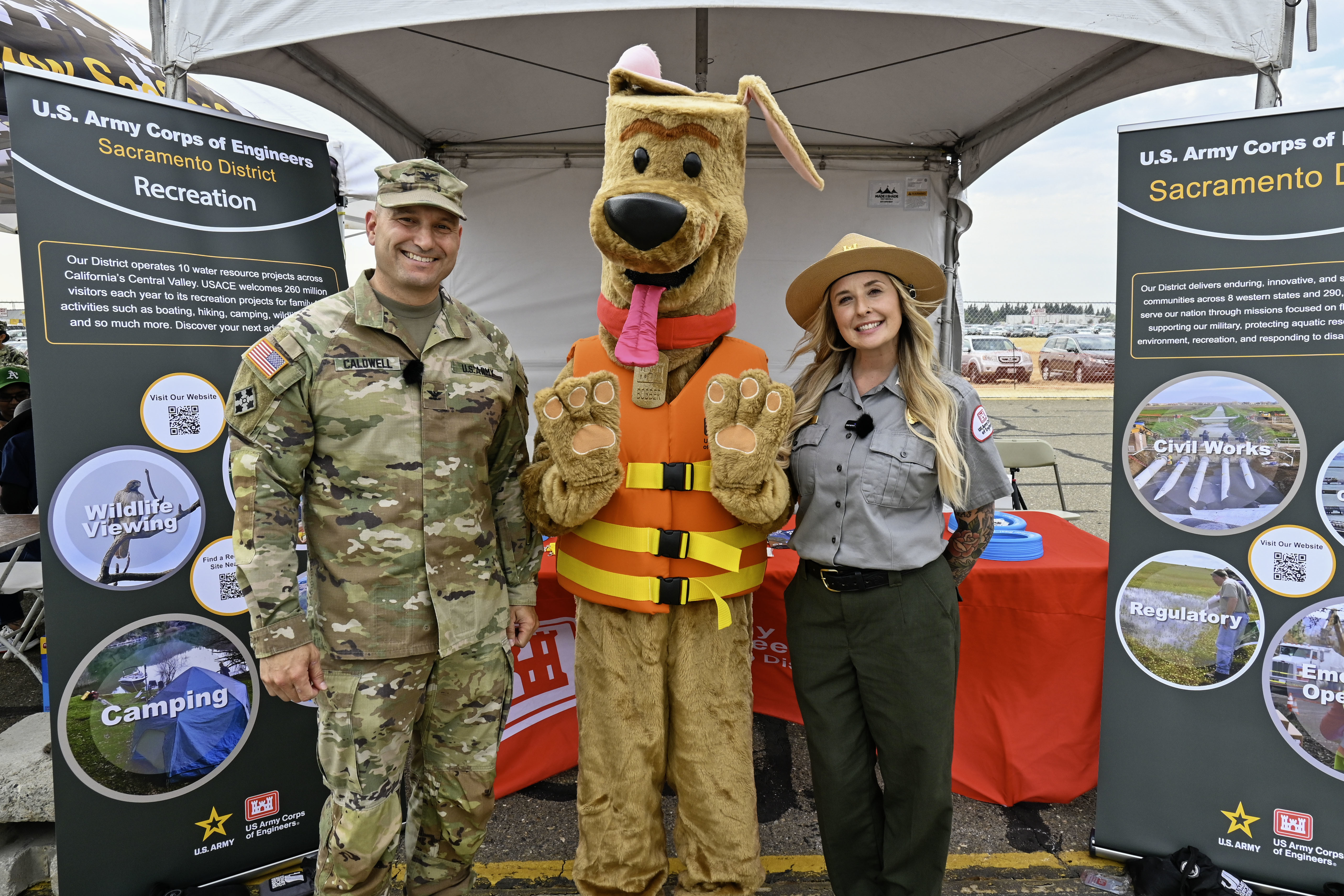Bobber the Water Safety Dog with Commander and Park Ranger