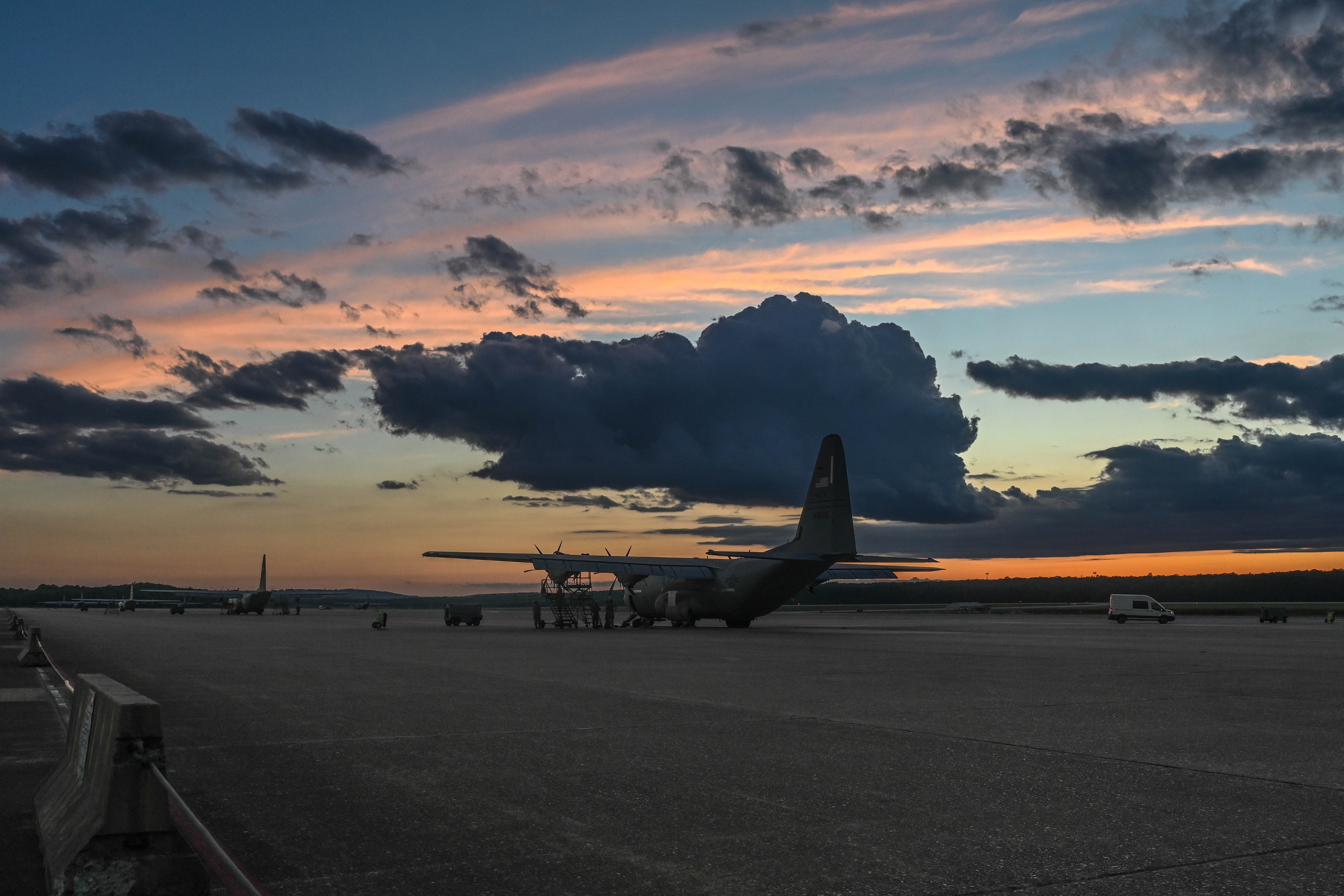 Sun sets over Home of Herk Nation > Little Rock Air Force Base ...
