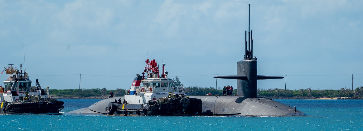 USS Louisiana (SSBN 743) (Gold Crew) arrives at Naval Base Guam, May 29 ...
