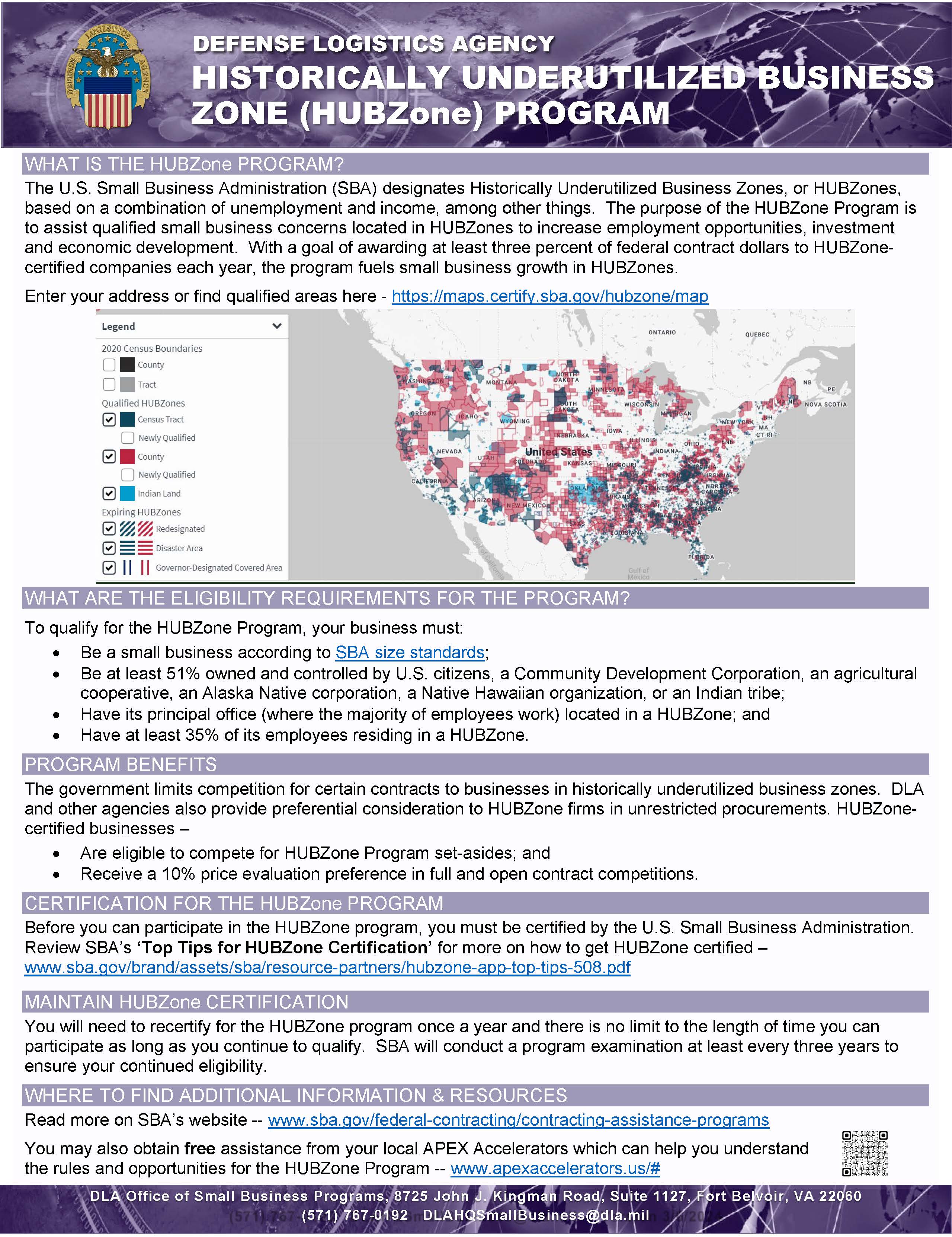 Access HUBZone Program Flyer by clicking on the image