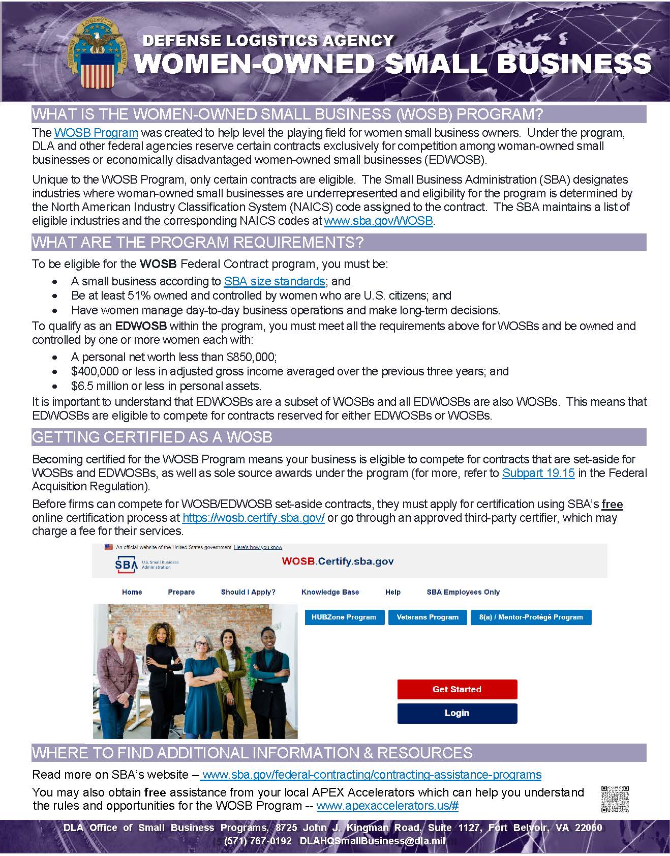 Access Women-Owned Small Business flyer by clicking on the image