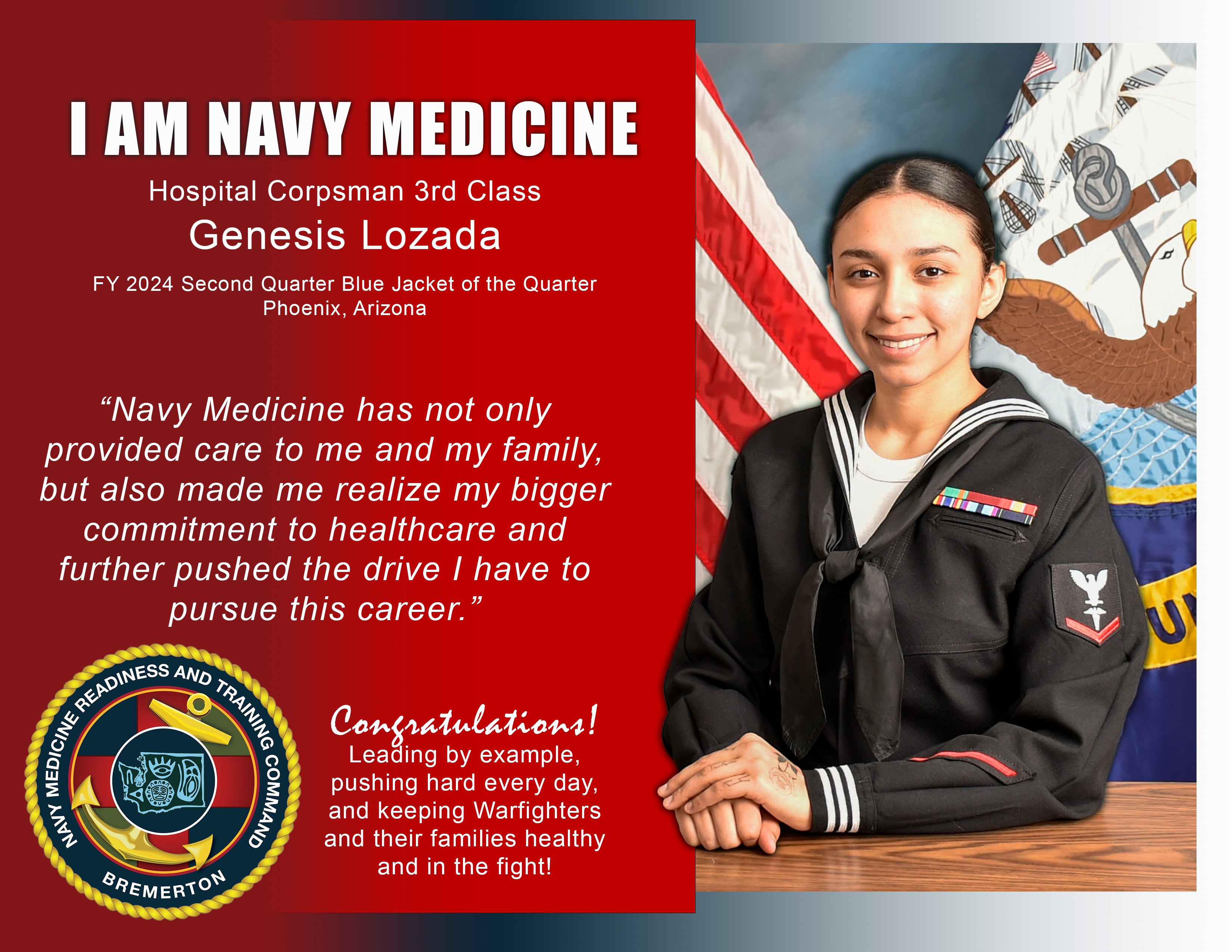 I am Navy Medicine - HM3 Genesis Lozada - stationed at NMRTC Bremerton ...