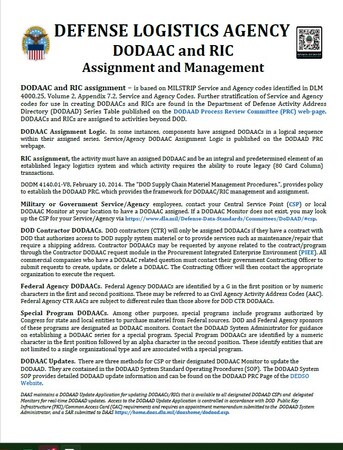 DODAAC and RIC Assignment and Management