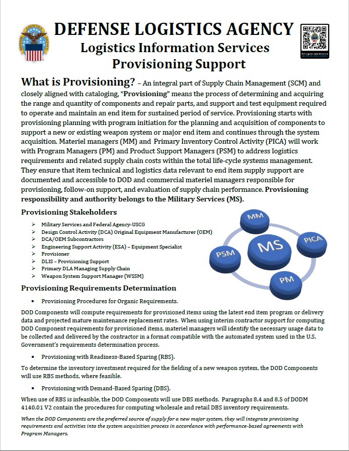 DLA Provisioning Support