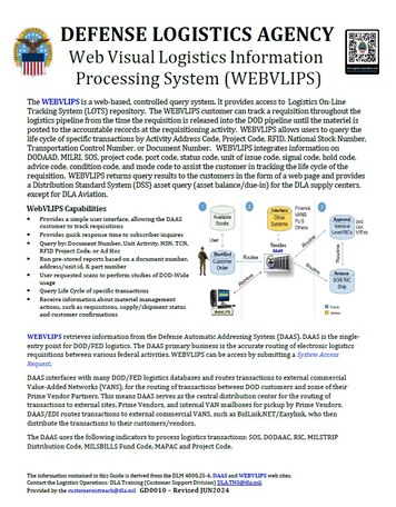 Web Visual Logistics Information Processing System (WEBVLIPS)