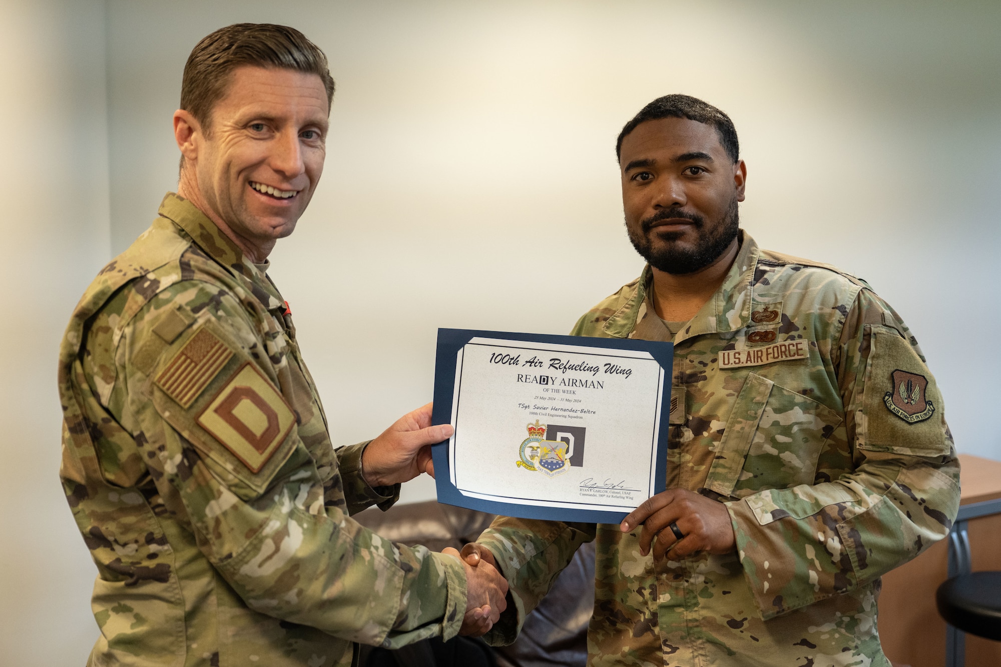 ReaDy Airman of the Week: 100th CES Airman recognized > Royal Air Force ...