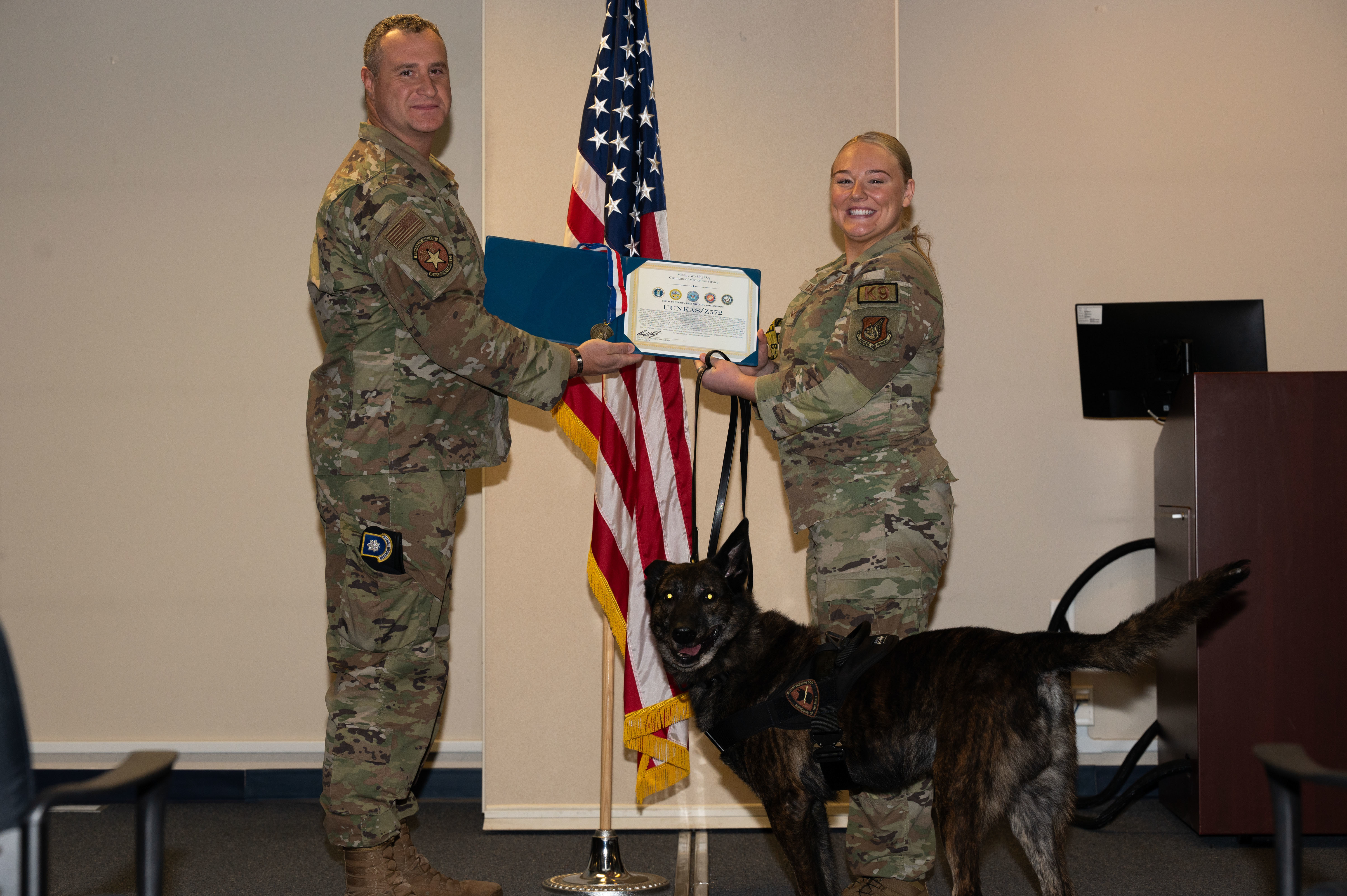 Military working dogs retire