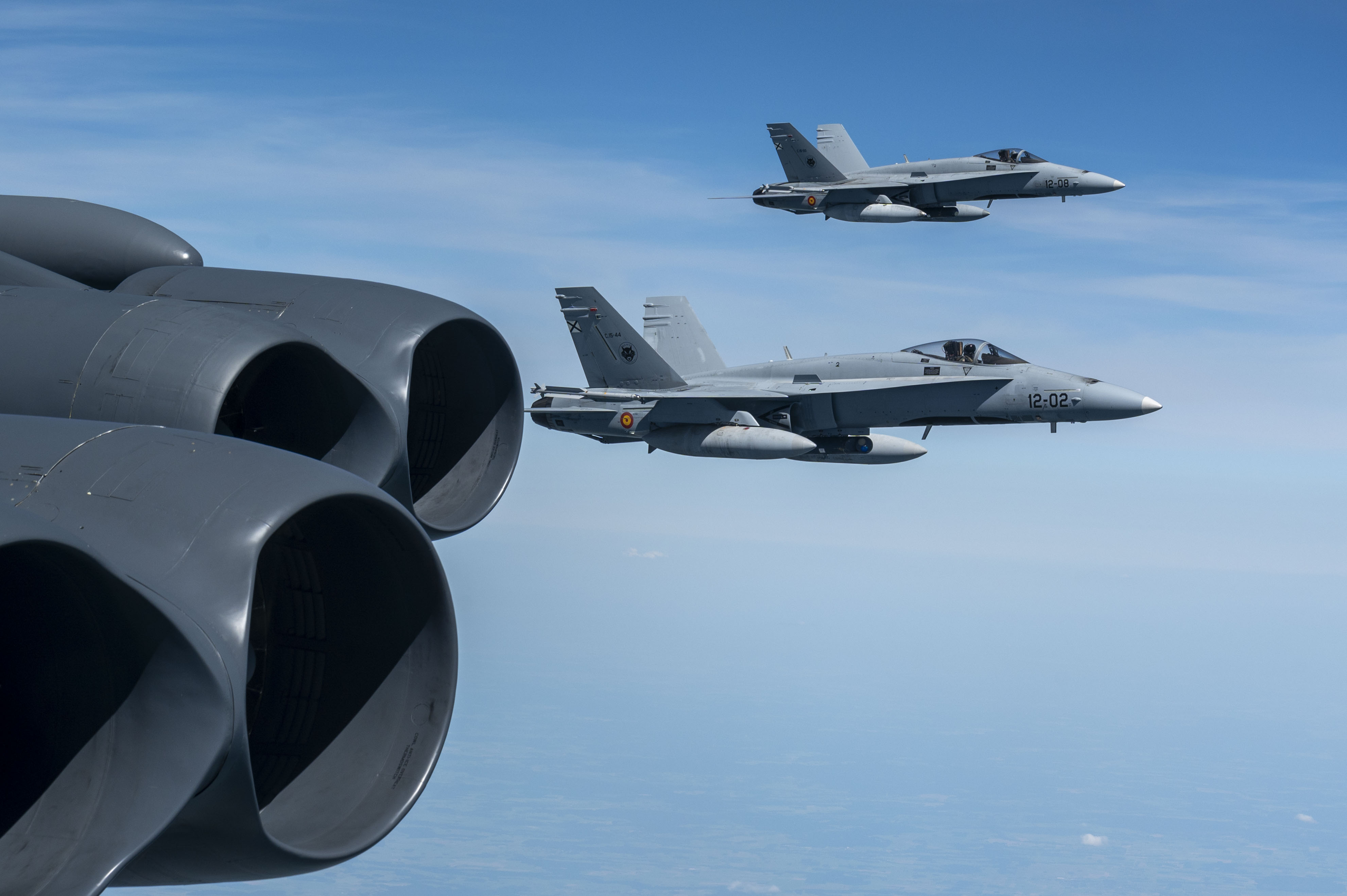 U.S. bombers travel back to Minot Air Force Base from latest European ...