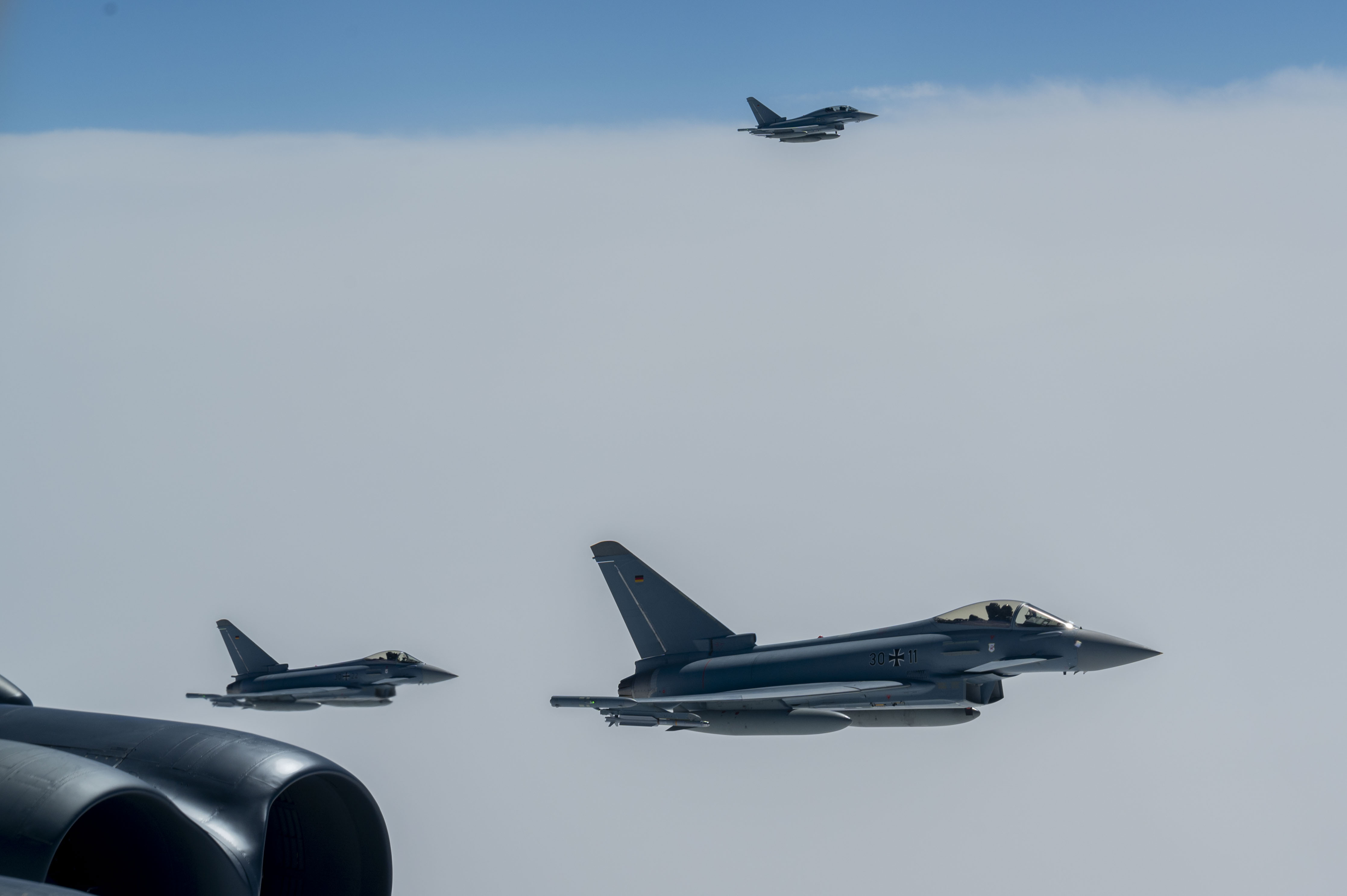 U.S. bombers travel back to Minot Air Force Base from latest European ...