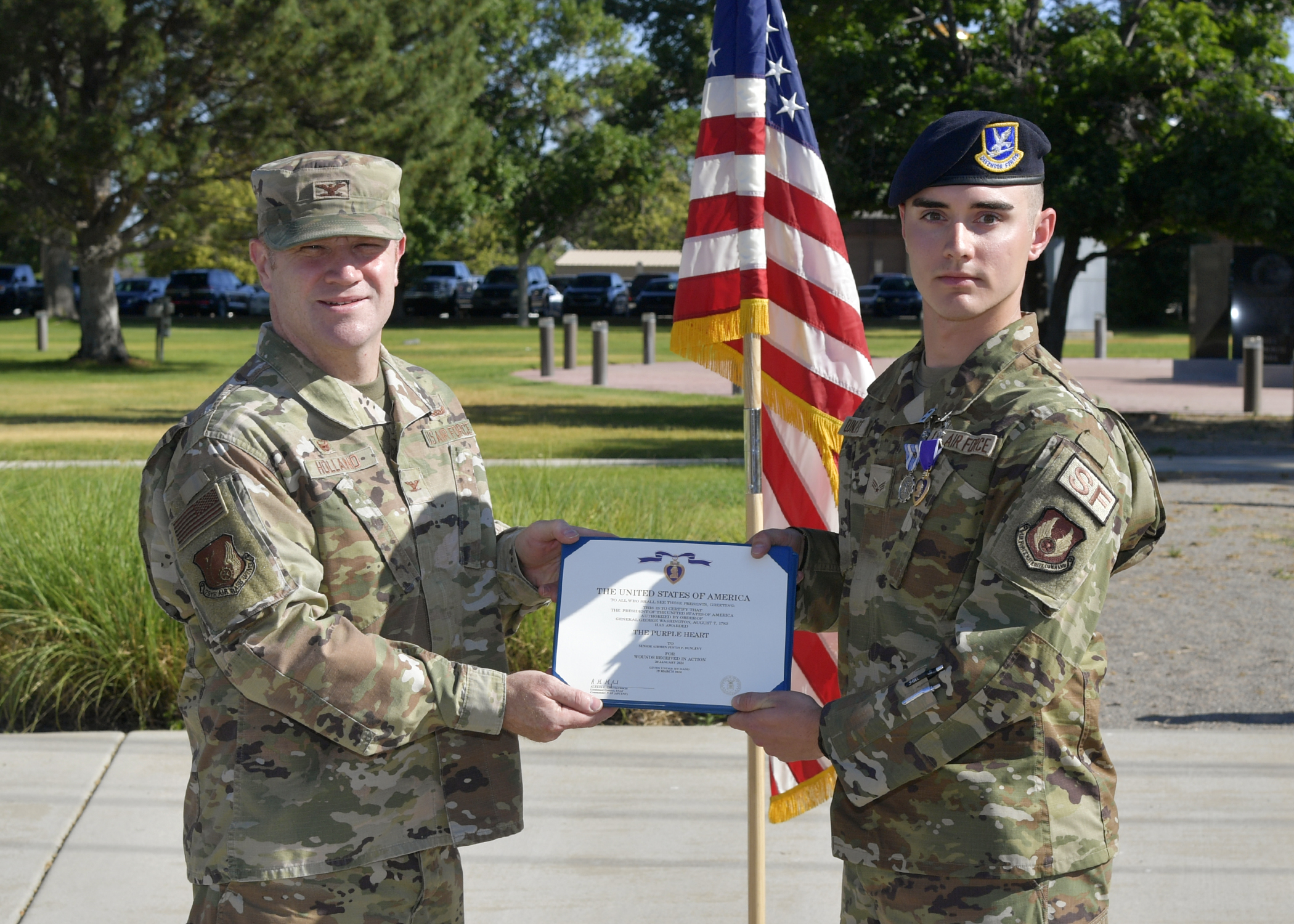 75th SFS Purple Heart presentations > Hill Air Force Base > Article Display