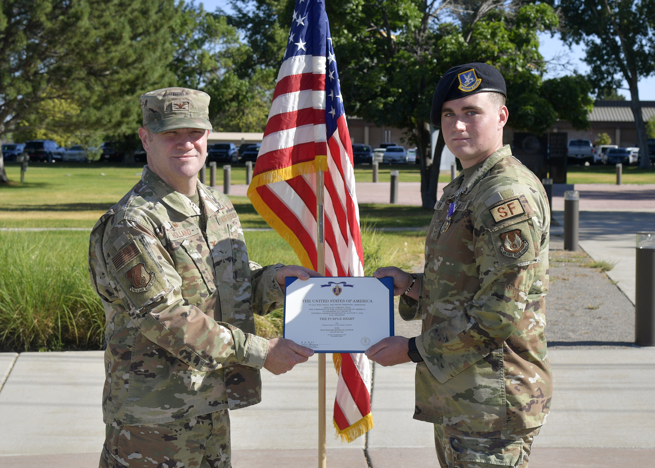 75th SFS Purple Heart presentations > Hill Air Force Base > Article Display