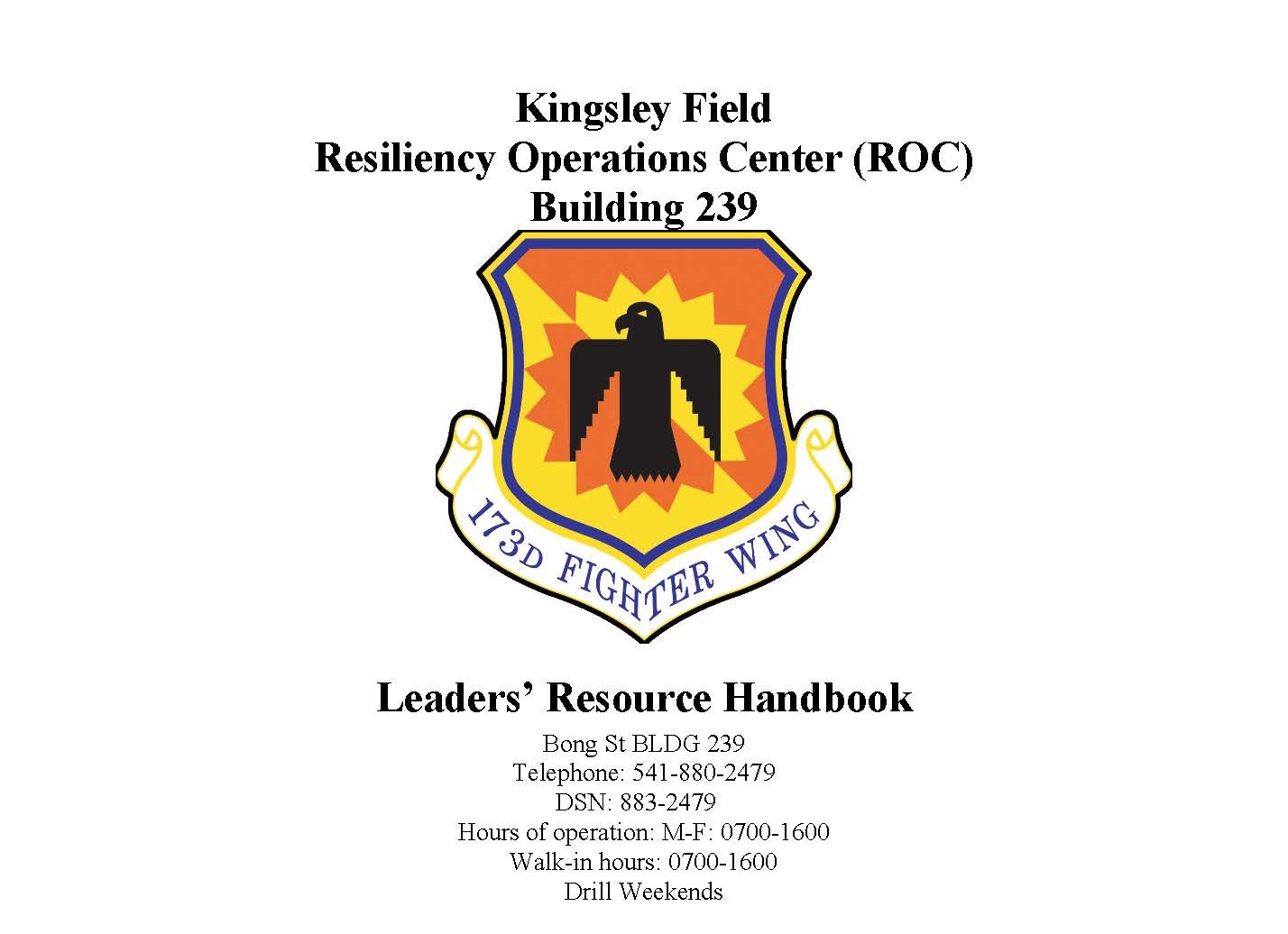 173rd FW Resiliency Team introduces resource guide for Team Kingsley ...