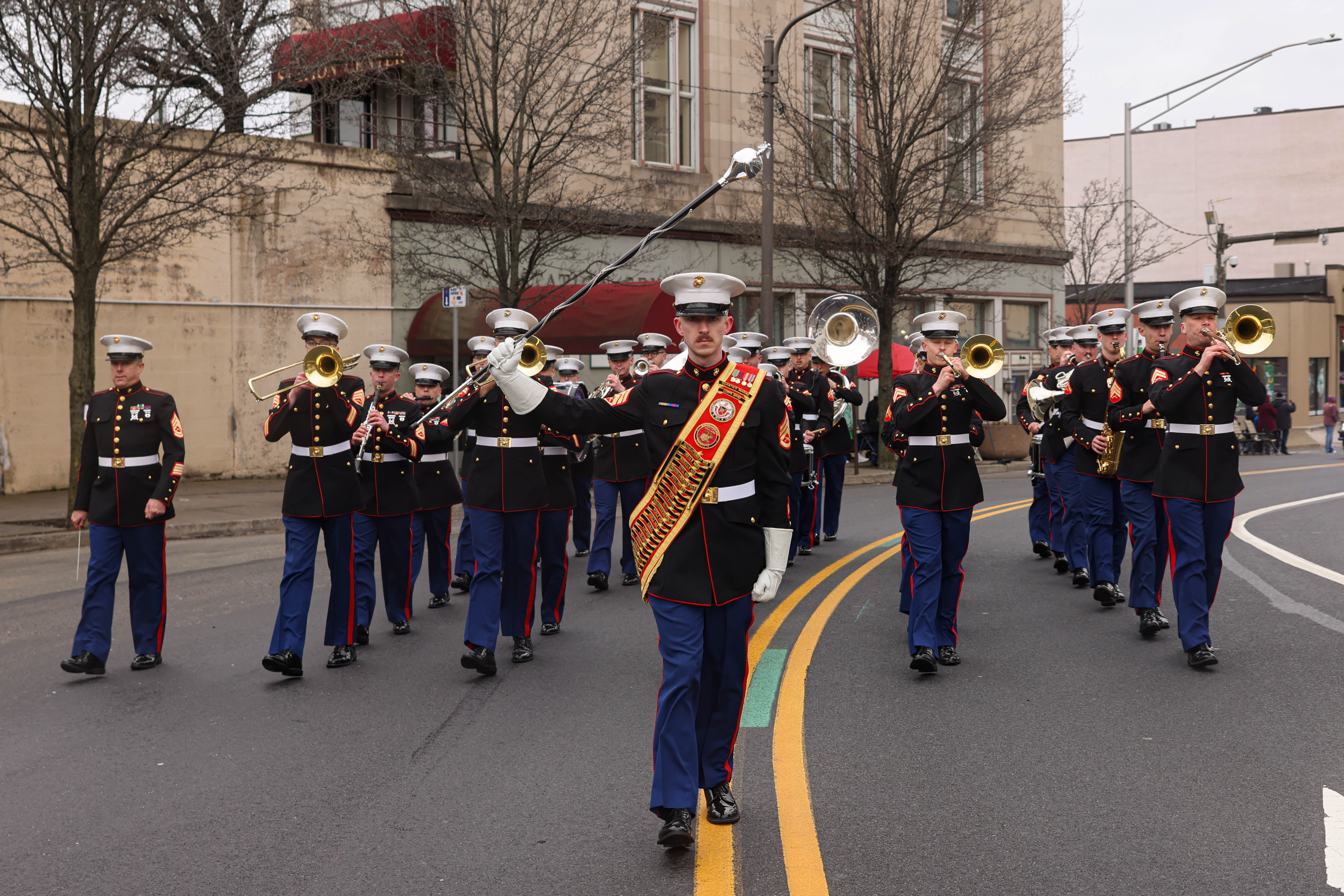 Quantico Marine Band performs at Scranton’s St. Patrick’s Day Parade