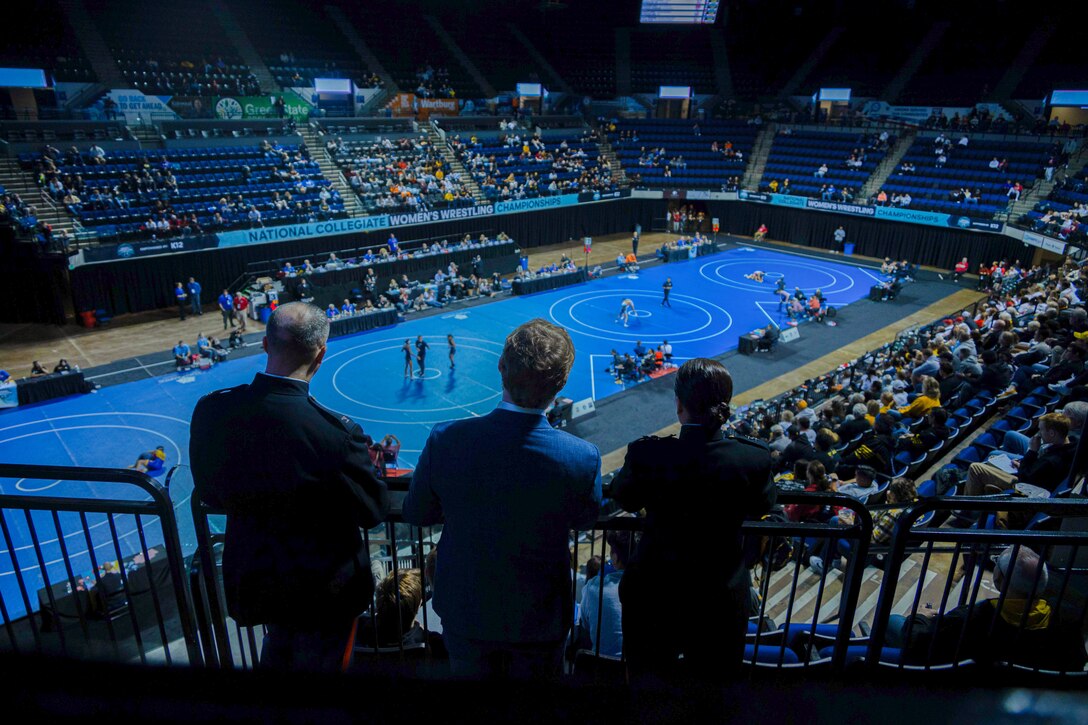 Major General Shea speaks at the National Collegiate Women’s Wrestling ...
