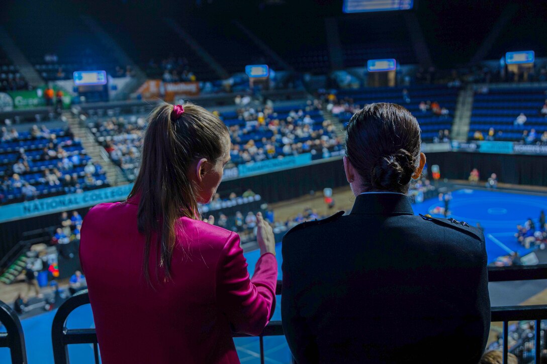 Major General Shea speaks at the National Collegiate Women’s Wrestling ...