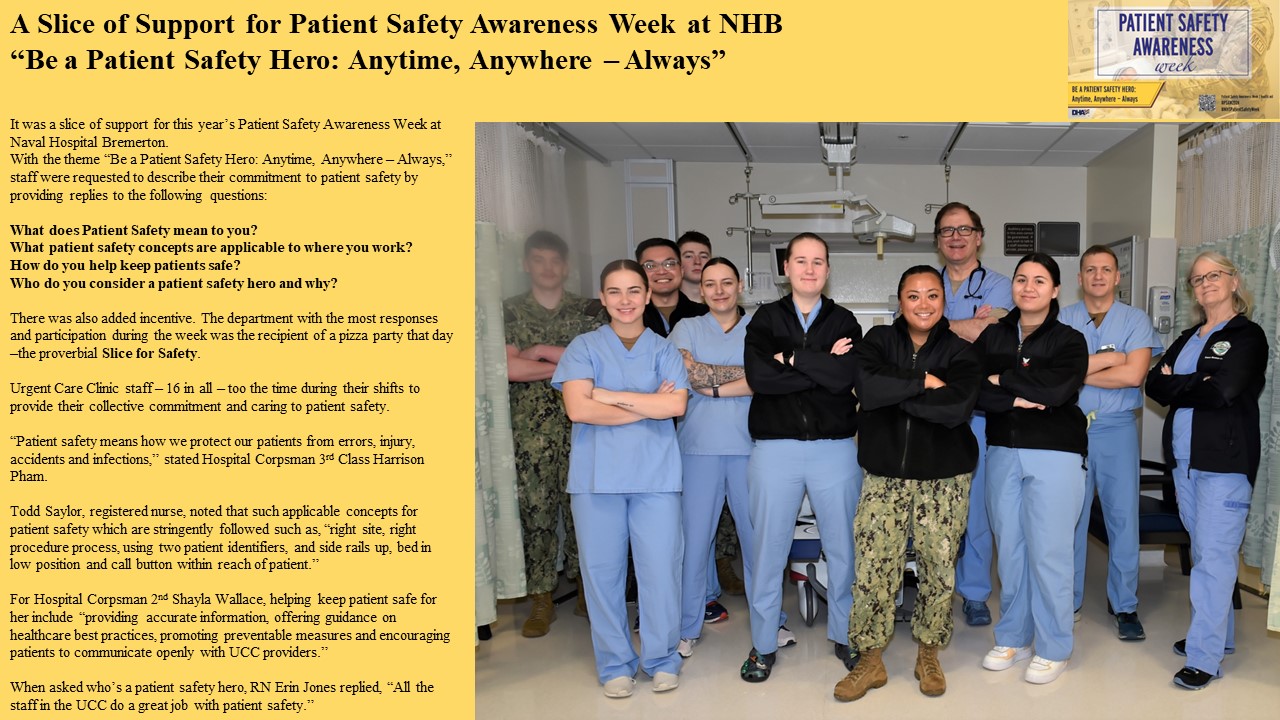 A Slice of Support for Patient Safety Awareness Week at NHB > Navy ...
