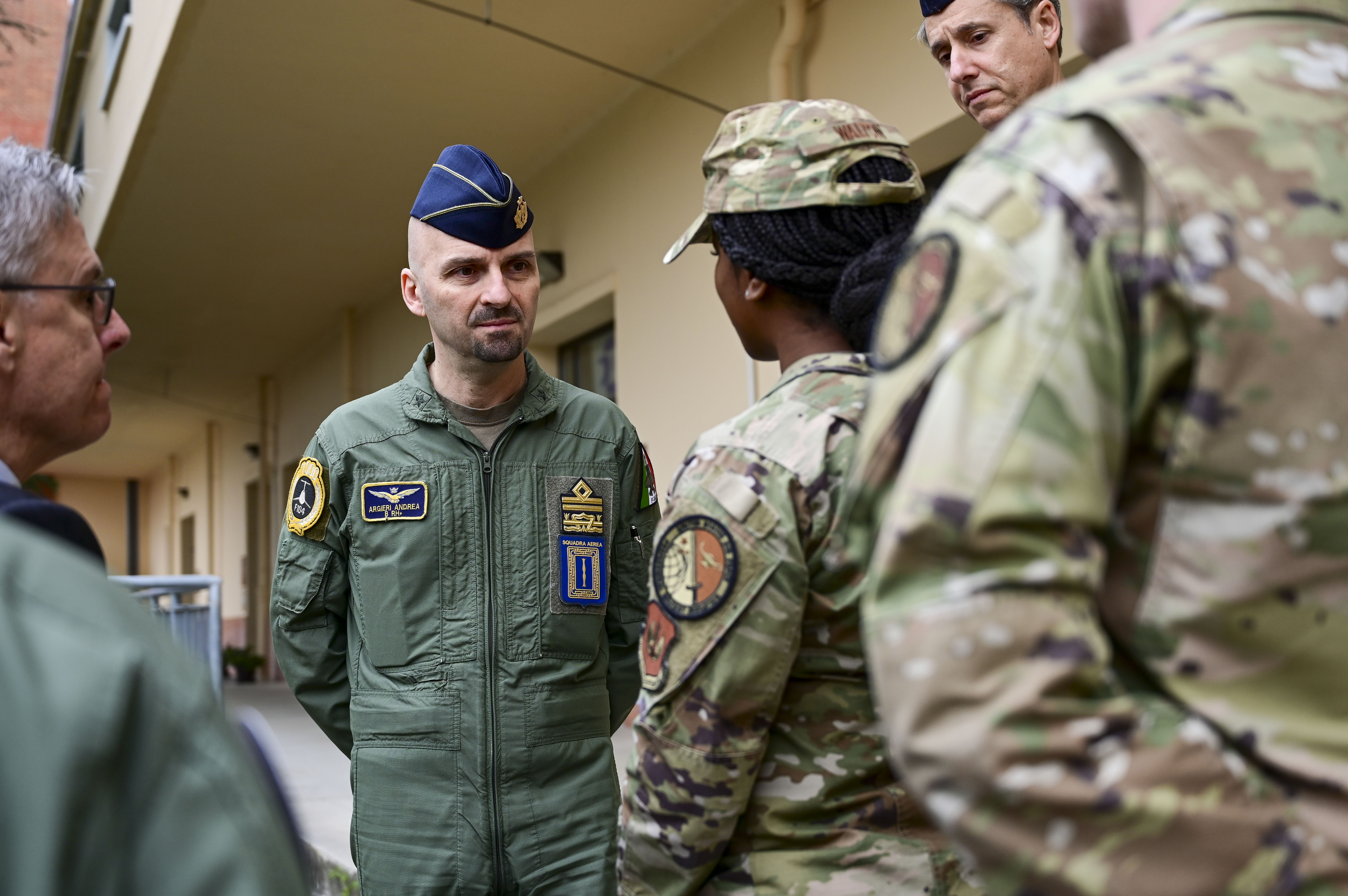 Italian air force Maj. Gen. Andrea Argieri speaks to students in ALS ...