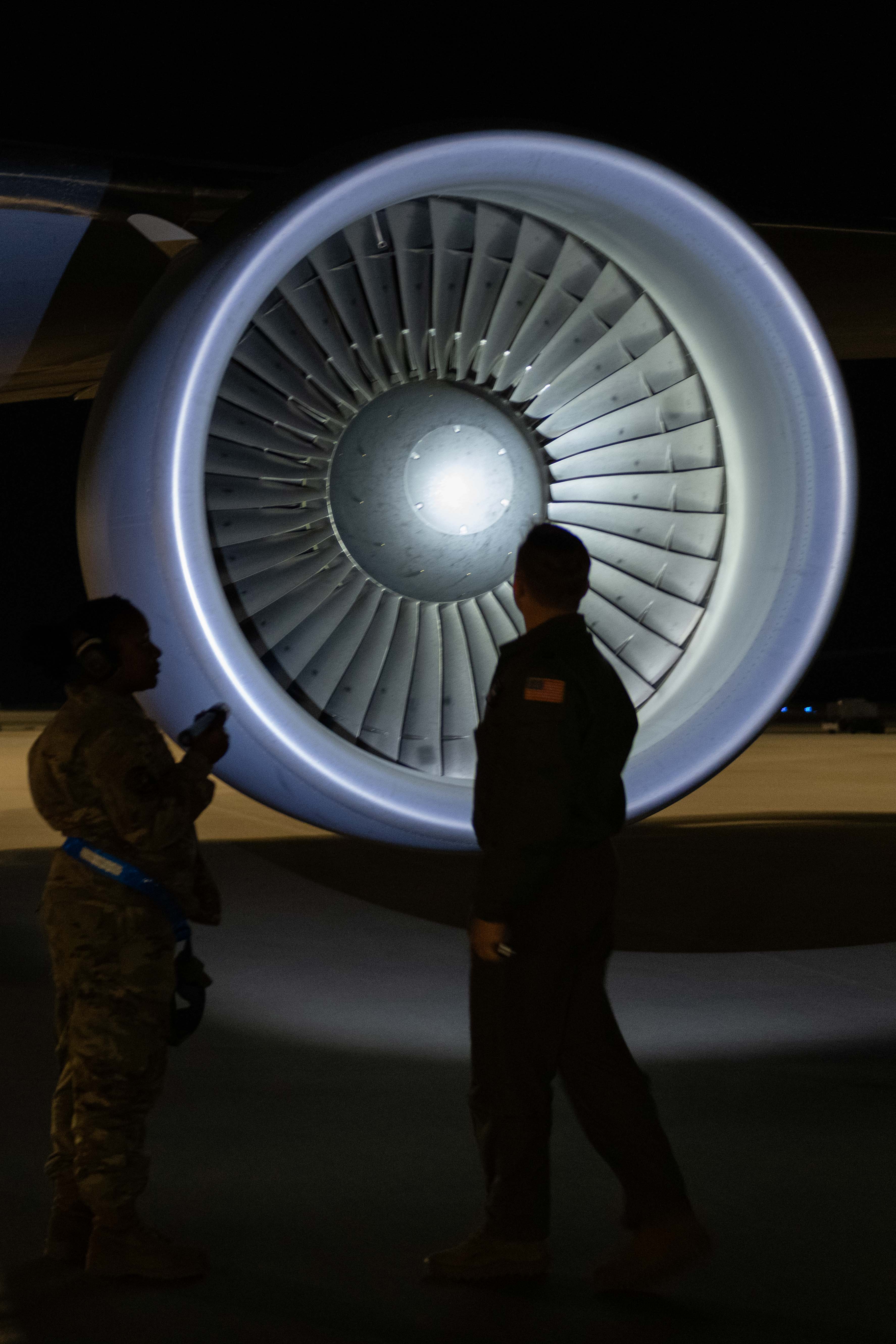 KC-46A Pegasus crew conducts nighttime preflight inspection > Travis ...