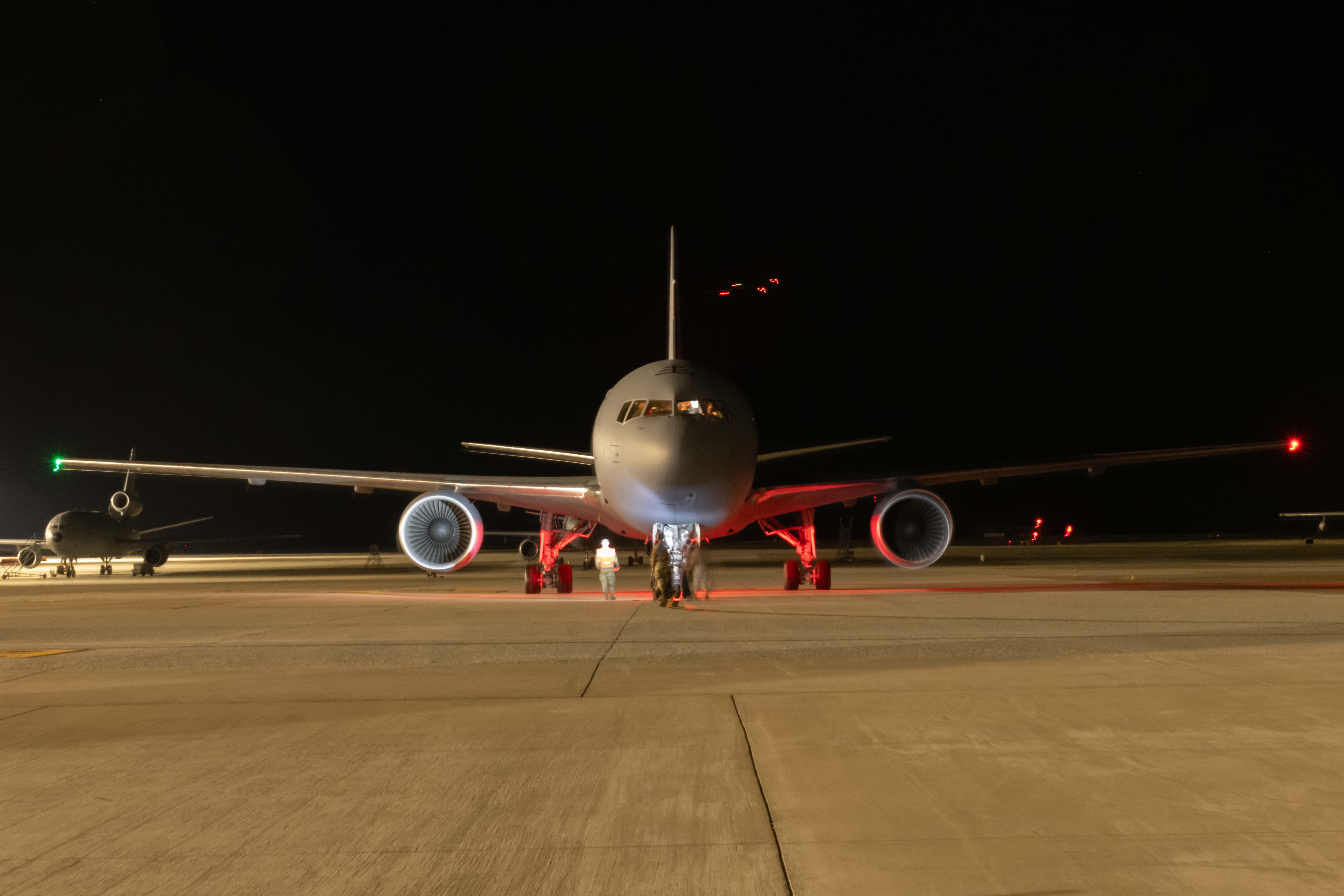 KC-46A Pegasus crew conducts nighttime preflight inspection > Travis ...