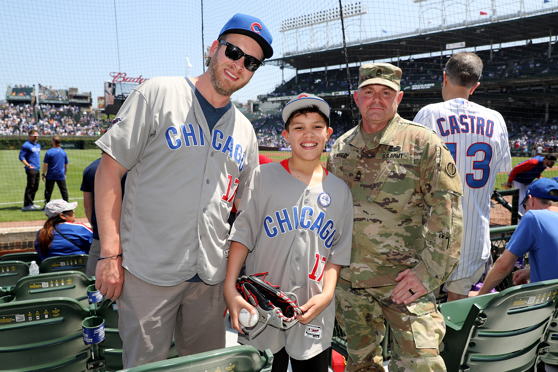 Combat veteran honored by Chicago Cubs during military salute > U.S ...