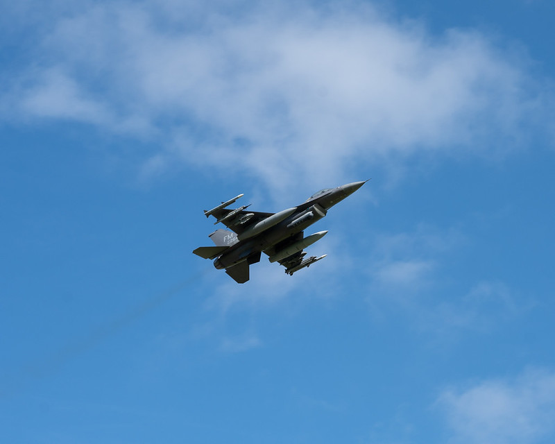 Col Padgett flies over the base