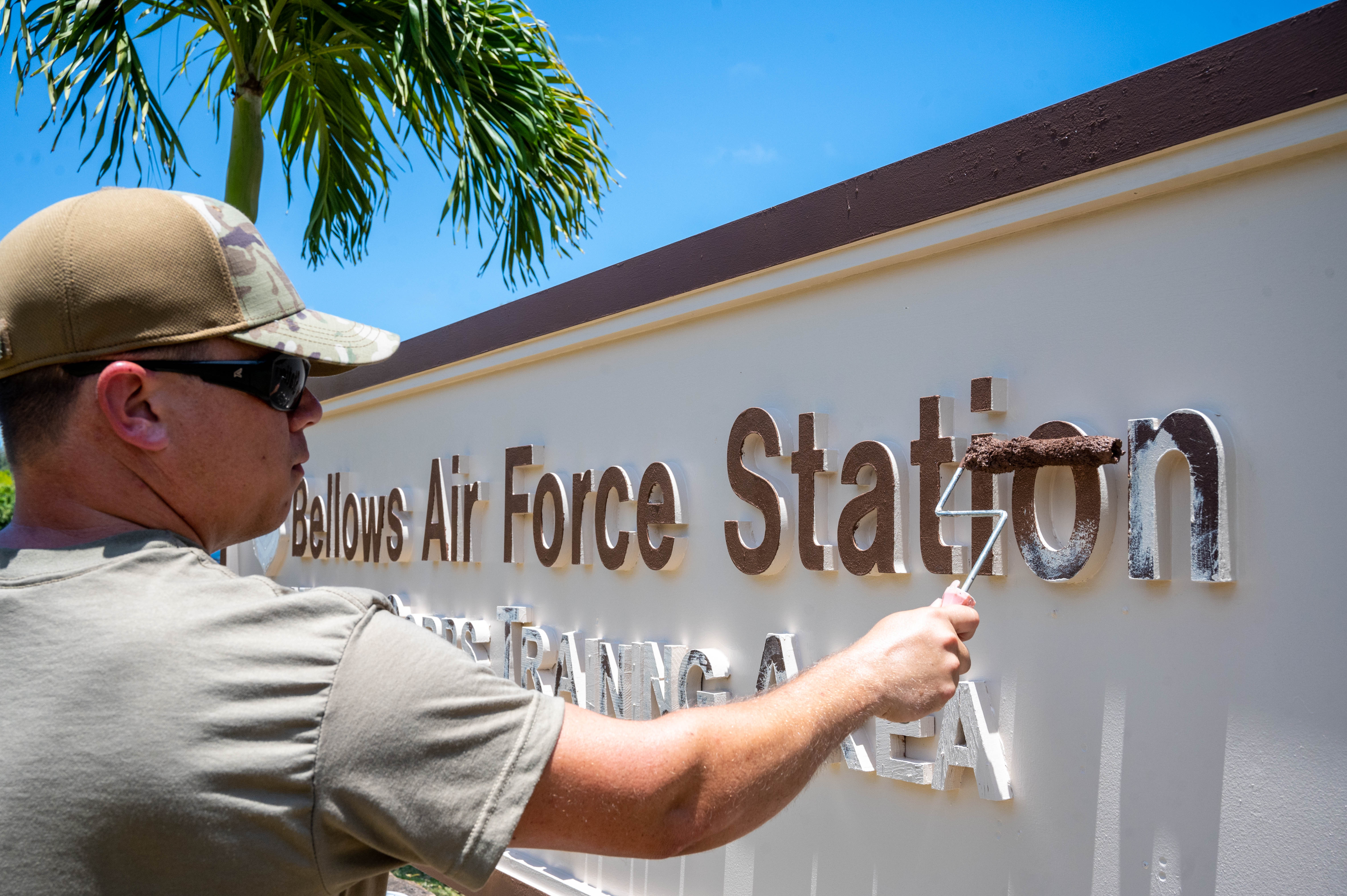 134th Civil Engineers restore Bellows Air Force Station Sign
